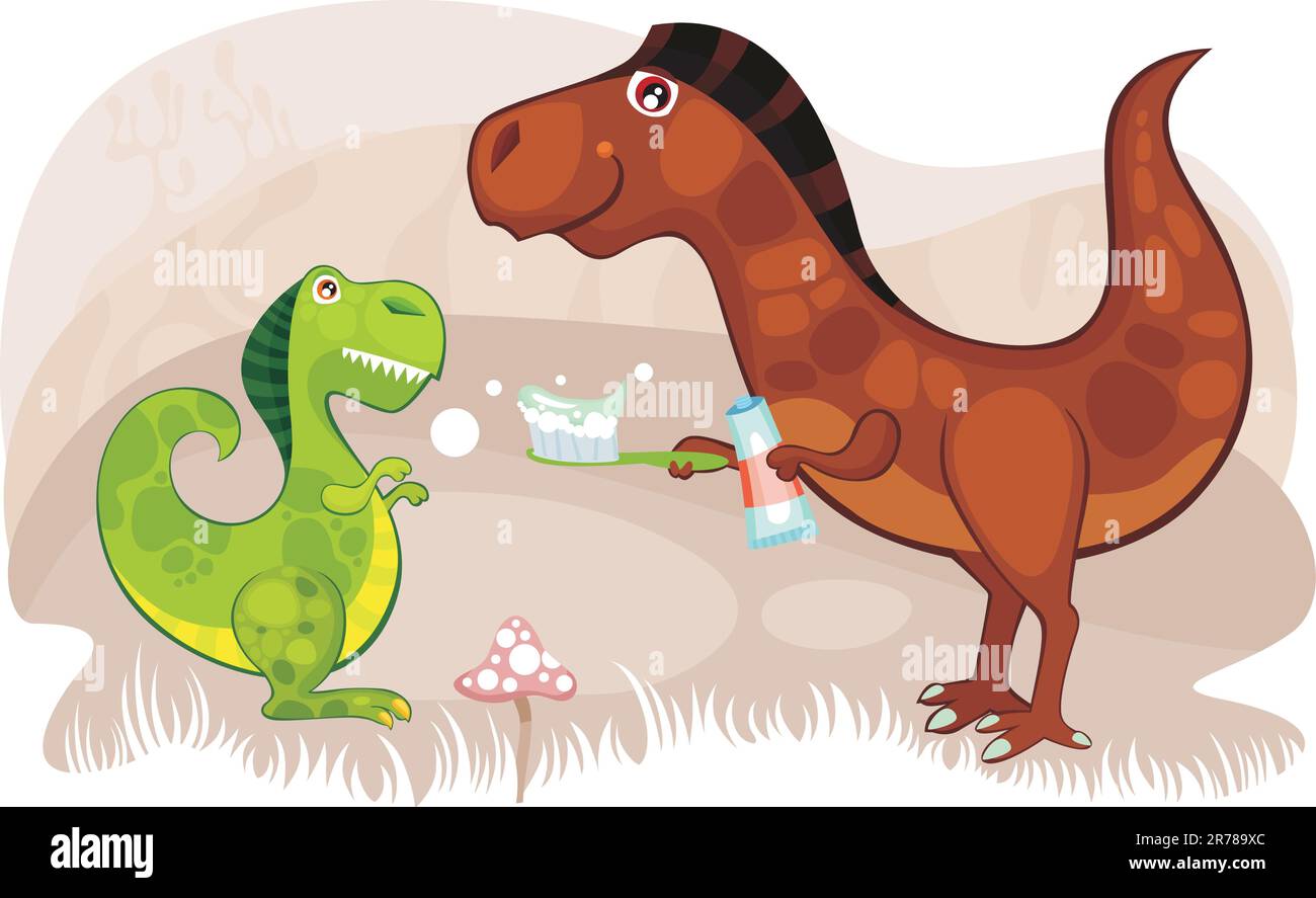 vector illustration of cute dinos Stock Vector Image & Art - Alamy