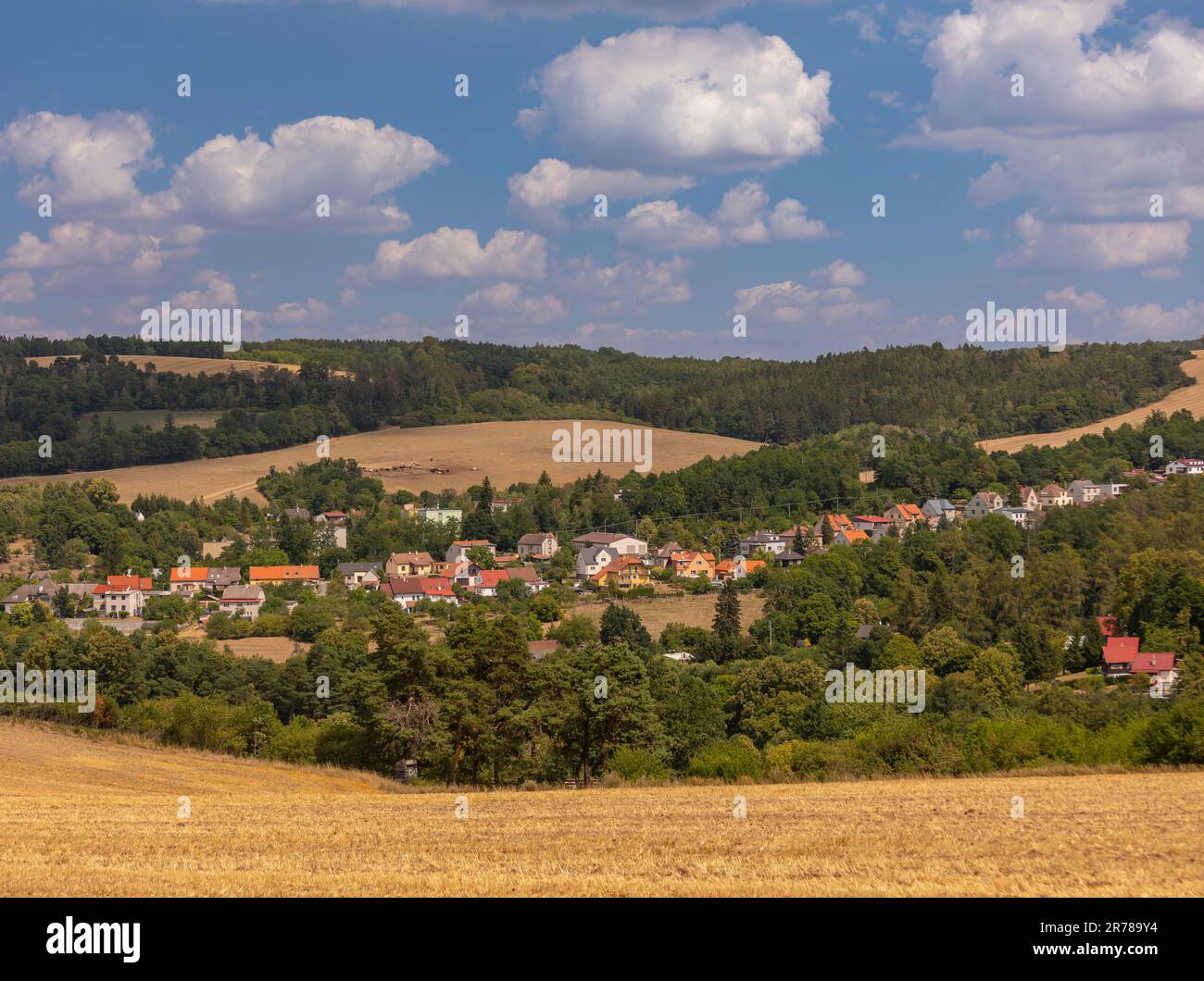 PLASY, CZECH REPUBLIC, EUROPE - Rural landscape next to town of Plasy ...