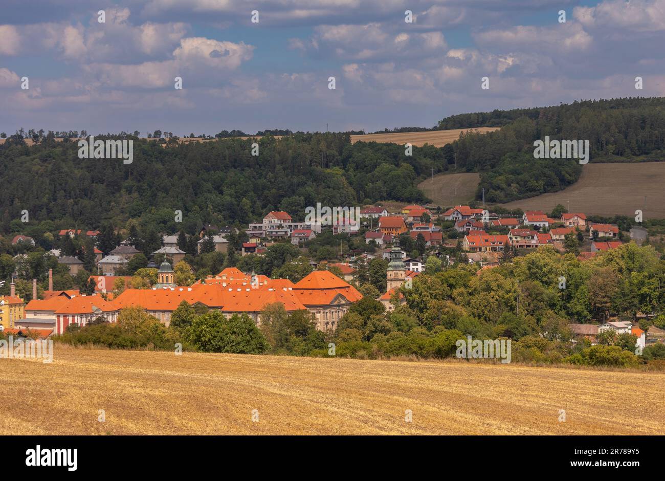 PLASY, CZECH REPUBLIC, EUROPE - Rural landscape next to town of Plasy ...