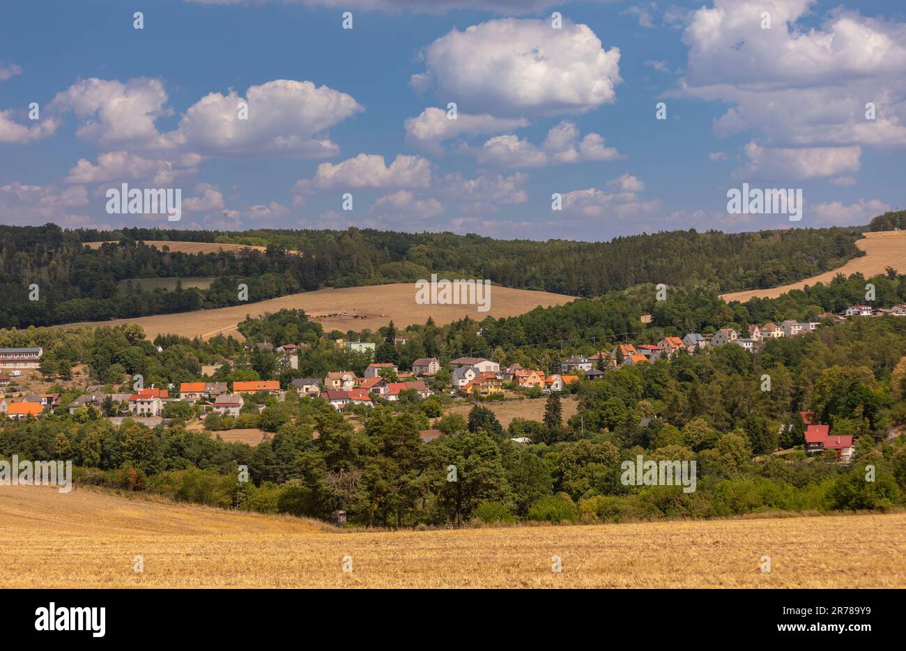 PLASY, CZECH REPUBLIC, EUROPE - Rural landscape next to town of Plasy ...