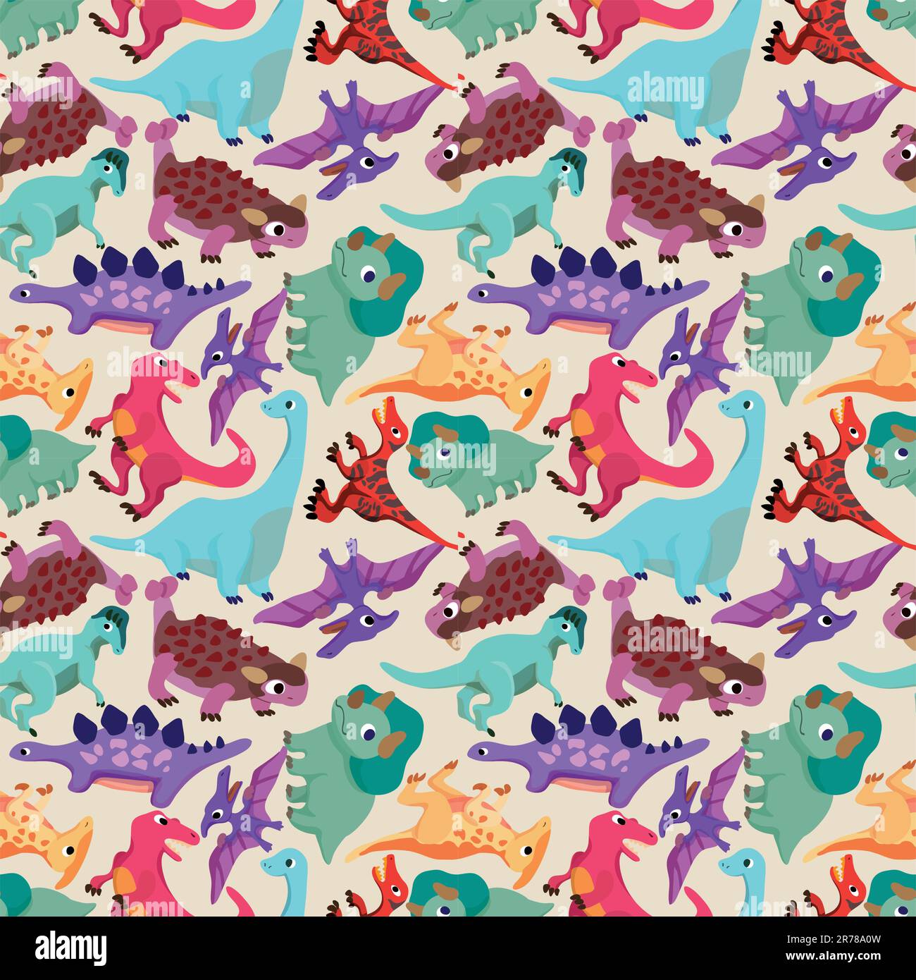 seamless dinosaur pattern Stock Vector Image & Art - Alamy