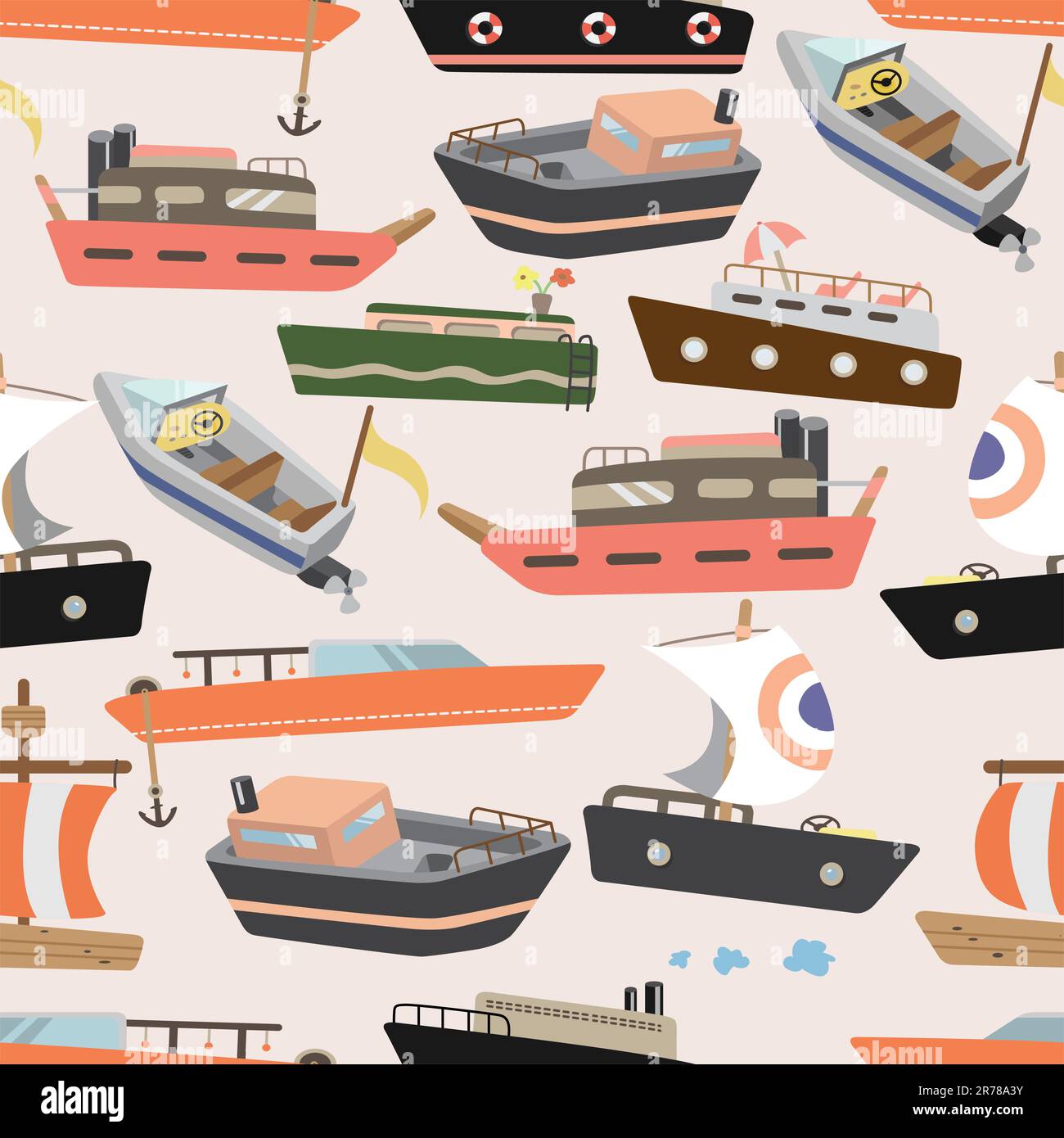 seamless boat pattern Stock Vector Image & Art - Alamy