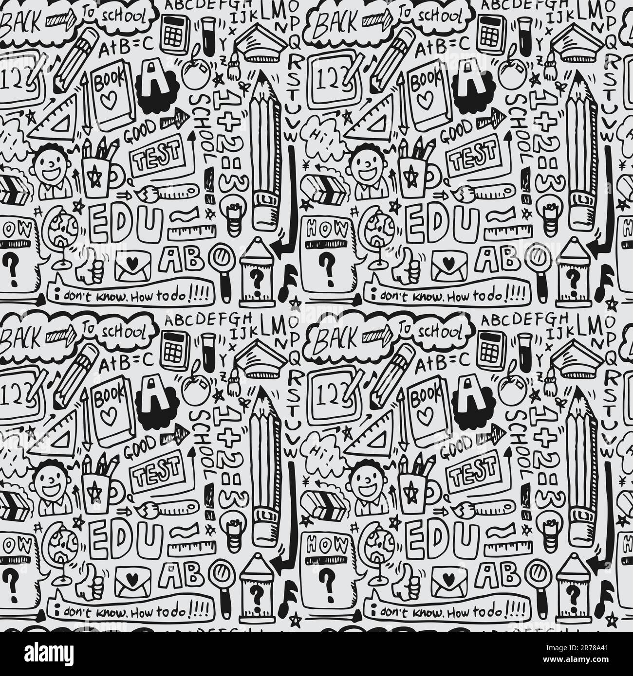 seamless school element pattern Stock Vector Image & Art - Alamy