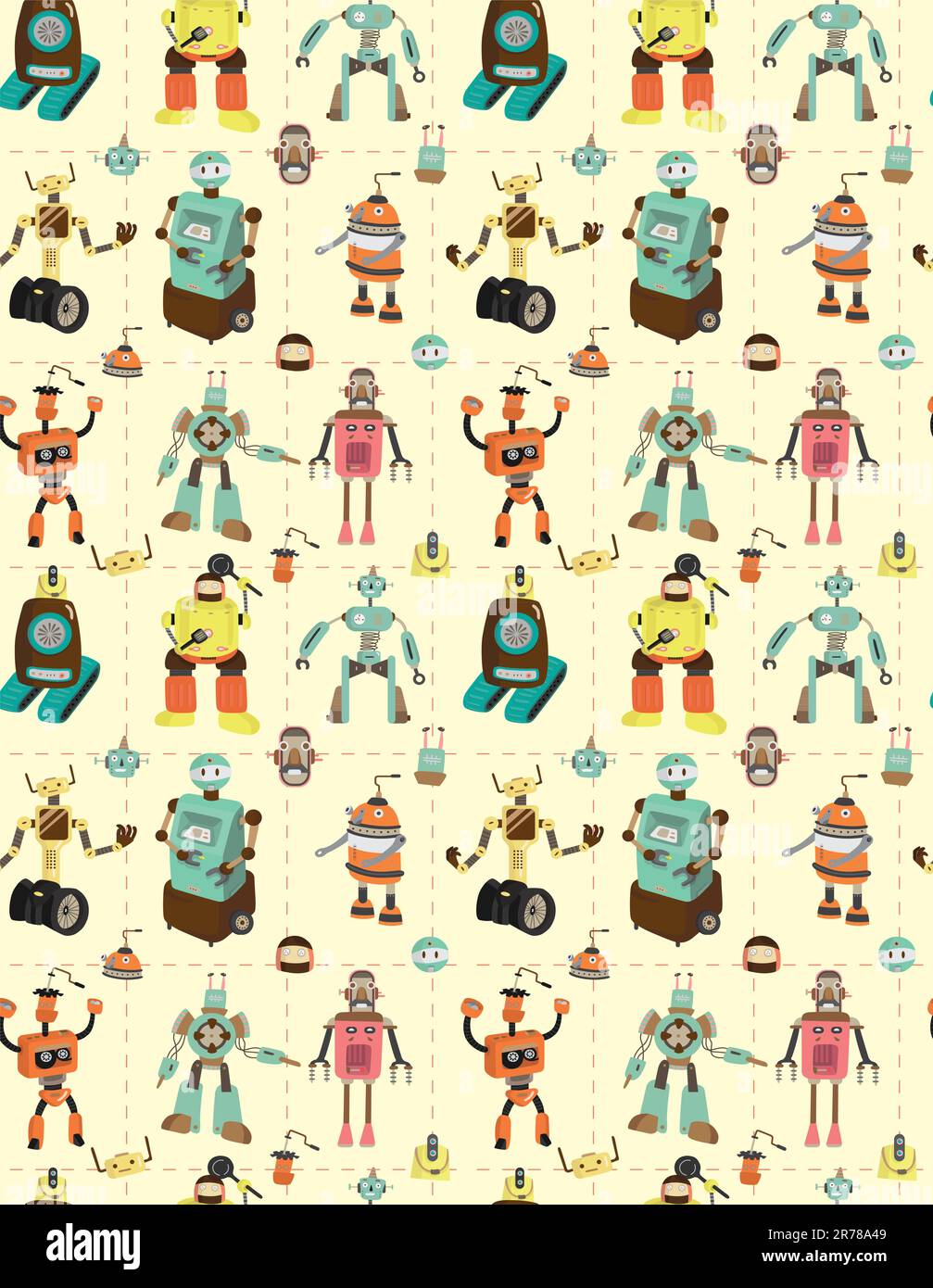 seamless robot pattern Stock Vector Image & Art - Alamy