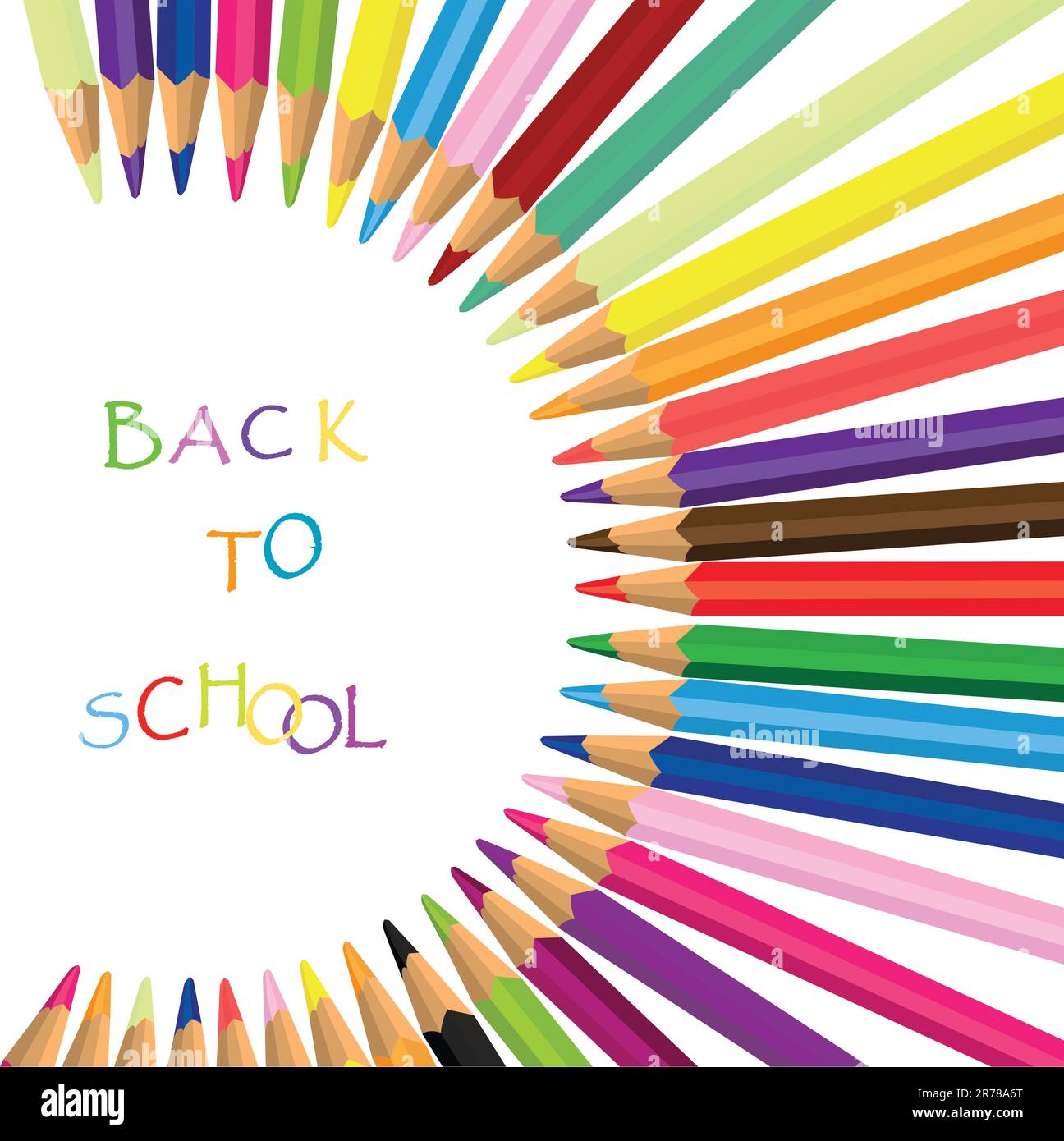 Colored pencils wrote back to school Stock Vector Image & Art - Alamy