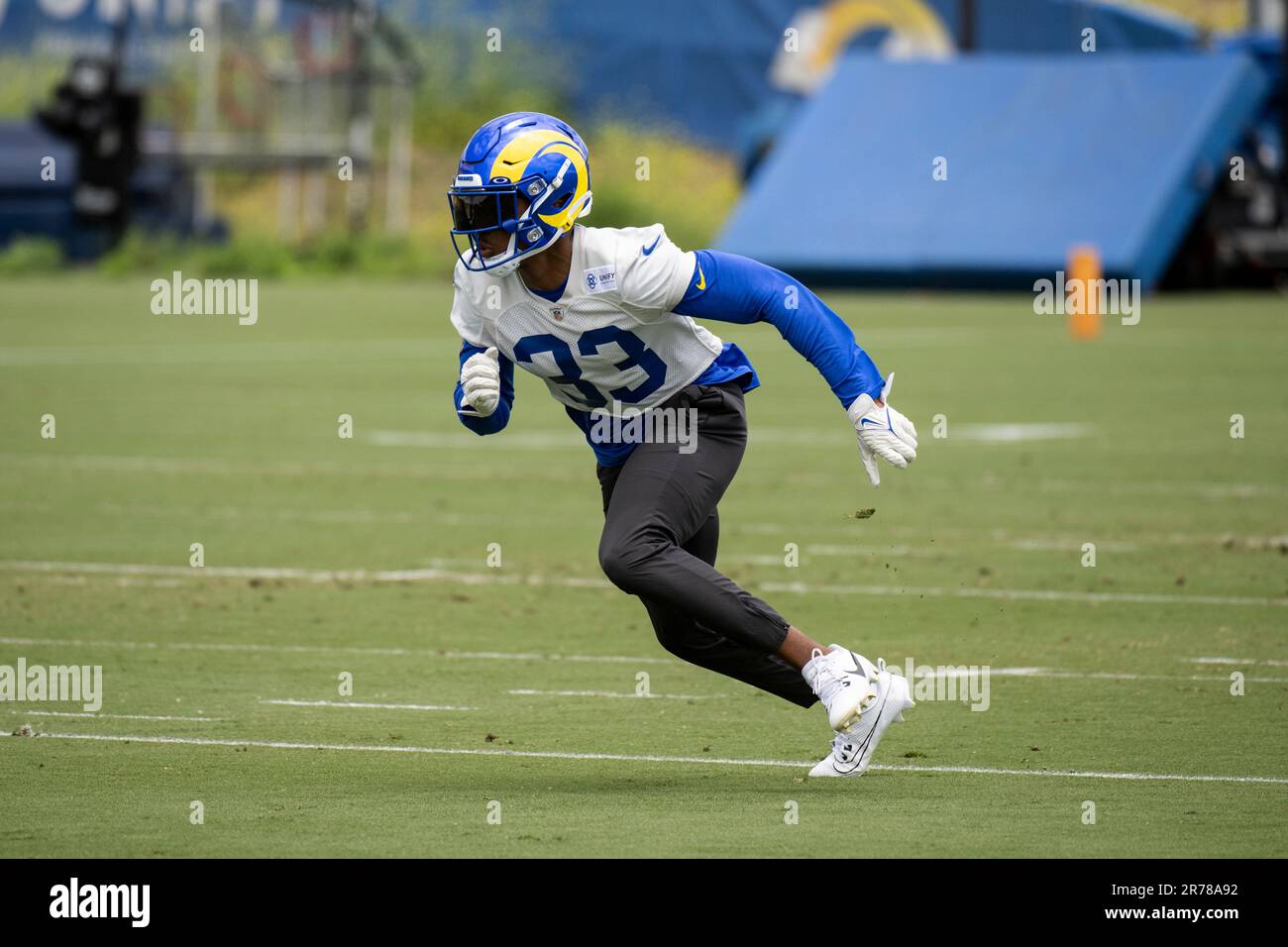 Los Angeles Rams safety Collin Duncan (33) runs during the NFL football ...