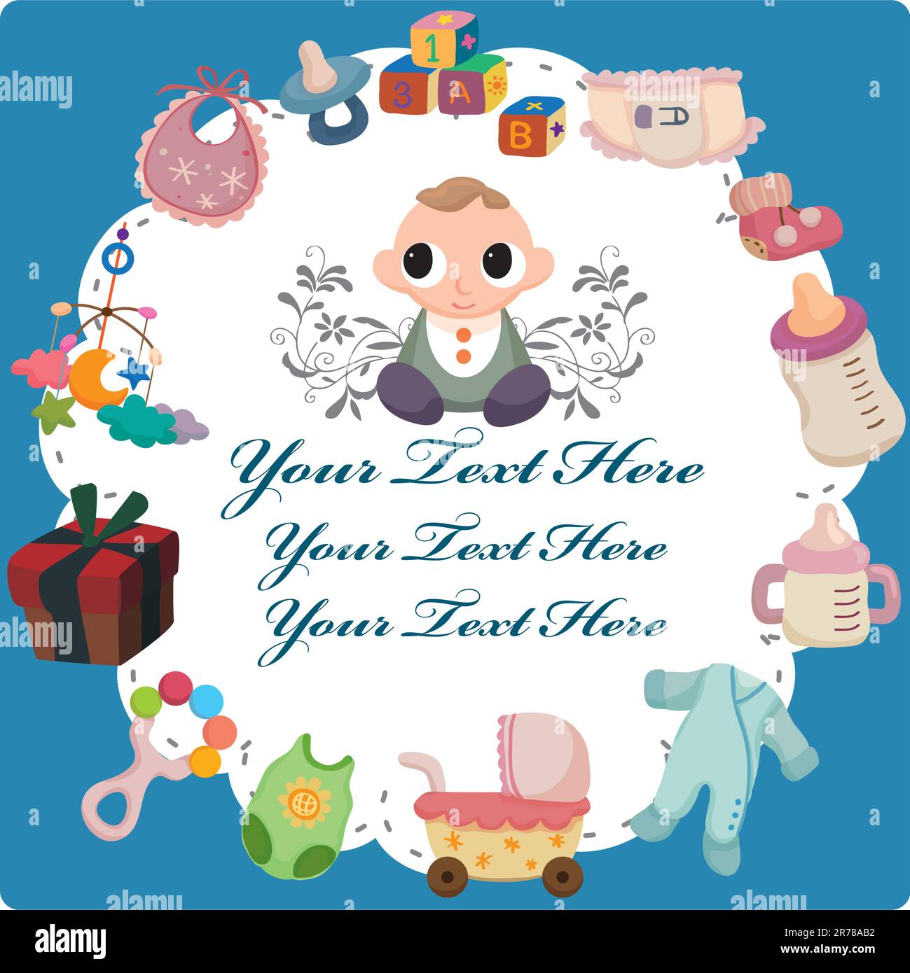 Nice baby girl card Stock Vector Images - Alamy