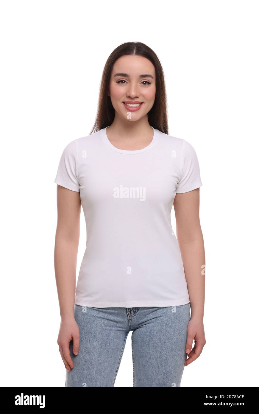 Beautiful young woman wearing basic hi-res stock photography and images ...