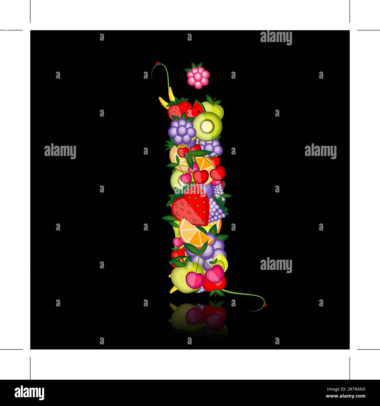 Fruit letter for your design. See others in my gallery Stock Vector ...