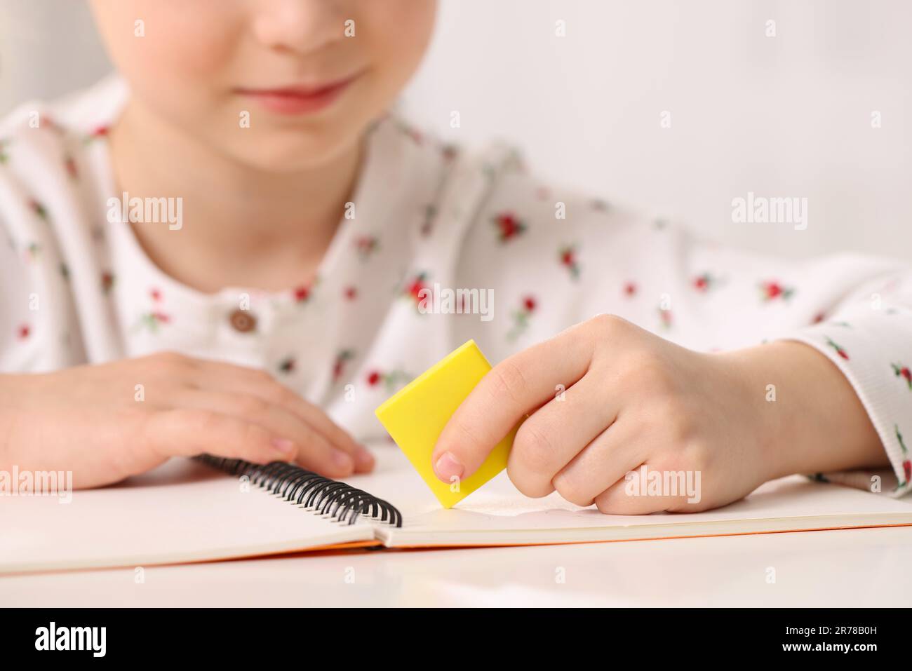Homework child notebook closeup erase hi-res stock photography and ...
