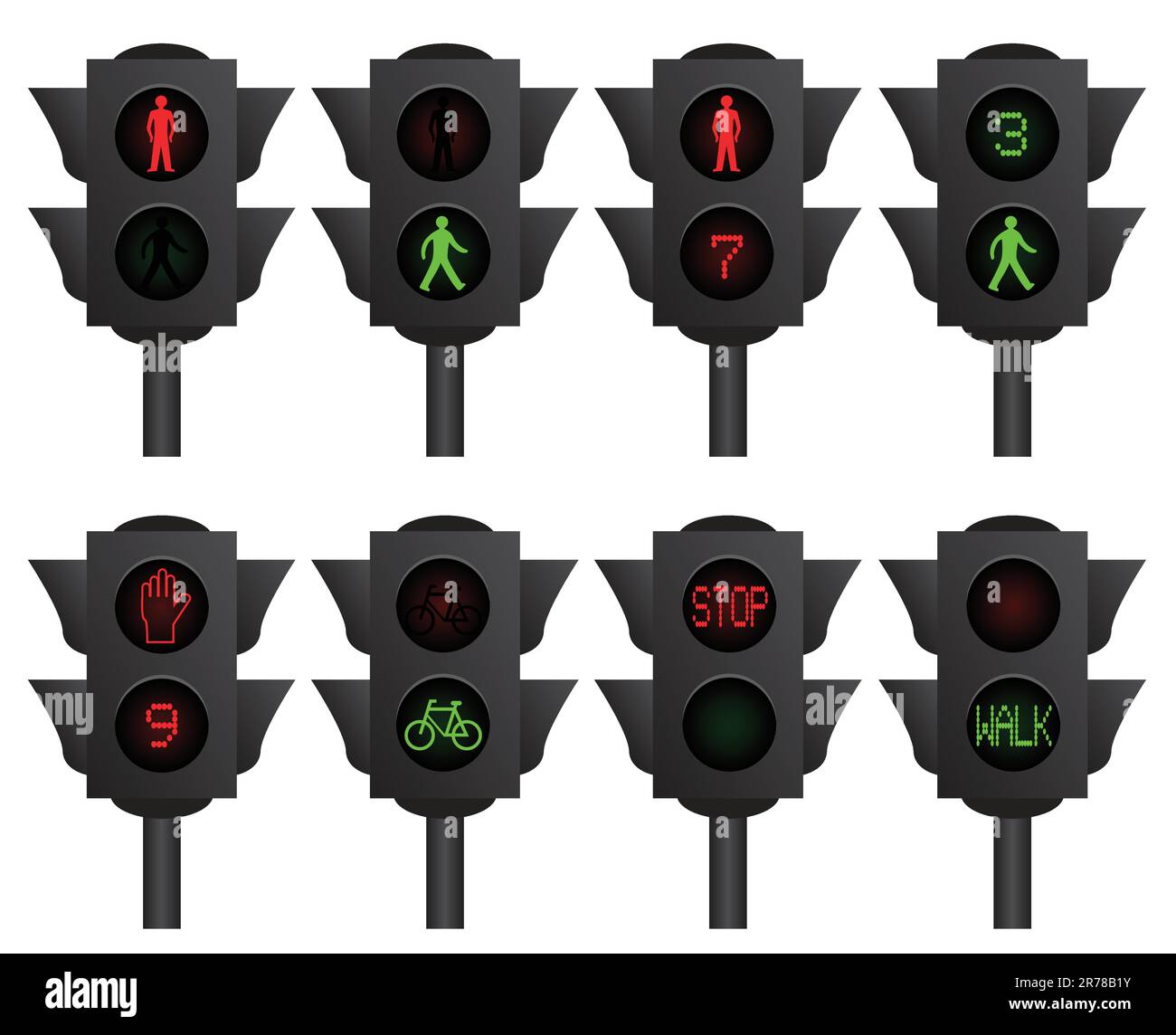 vector collection of traffic lights Stock Vector Image & Art - Alamy