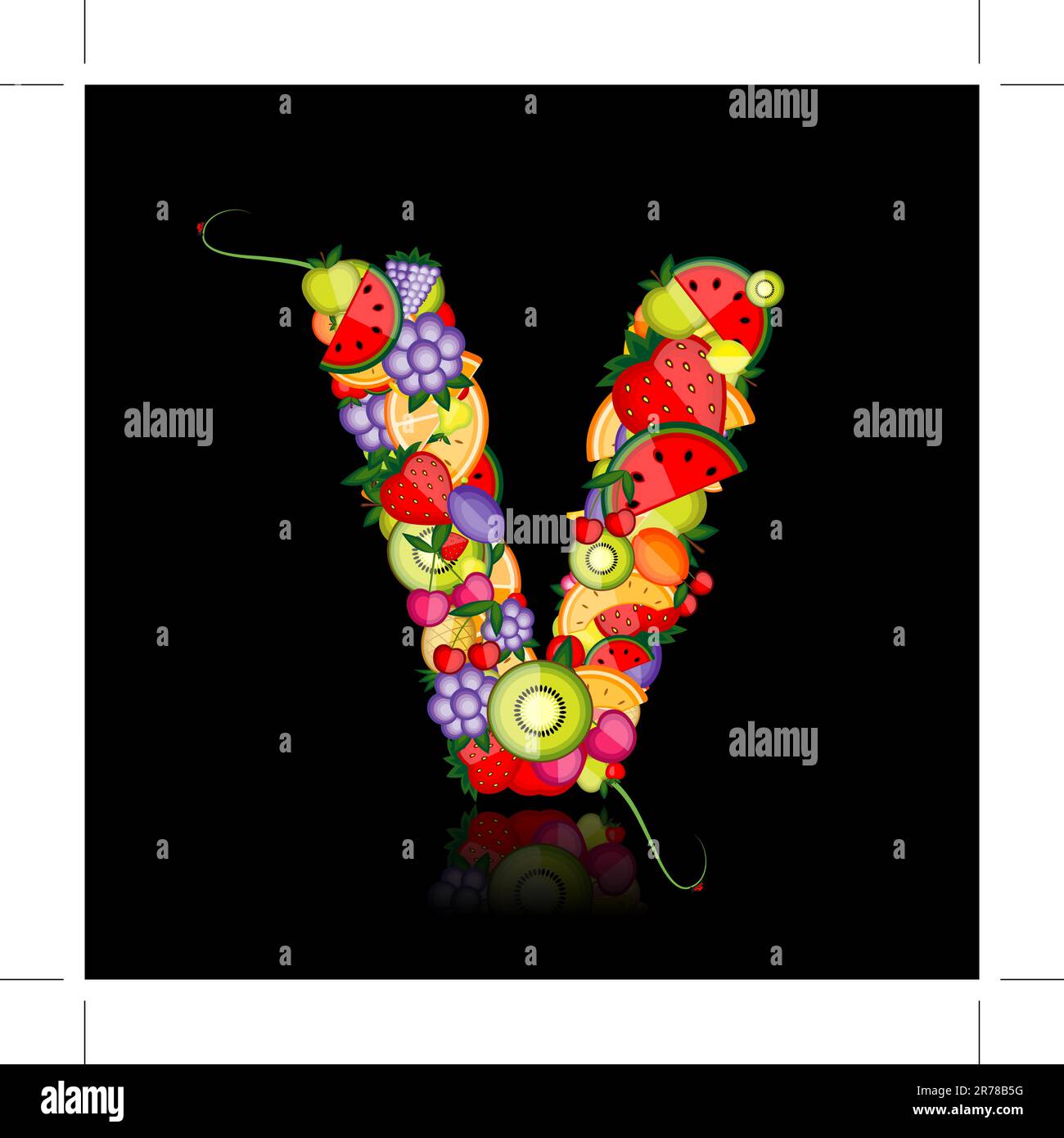 Fruit letter for your design. See others in my gallery Stock Vector ...