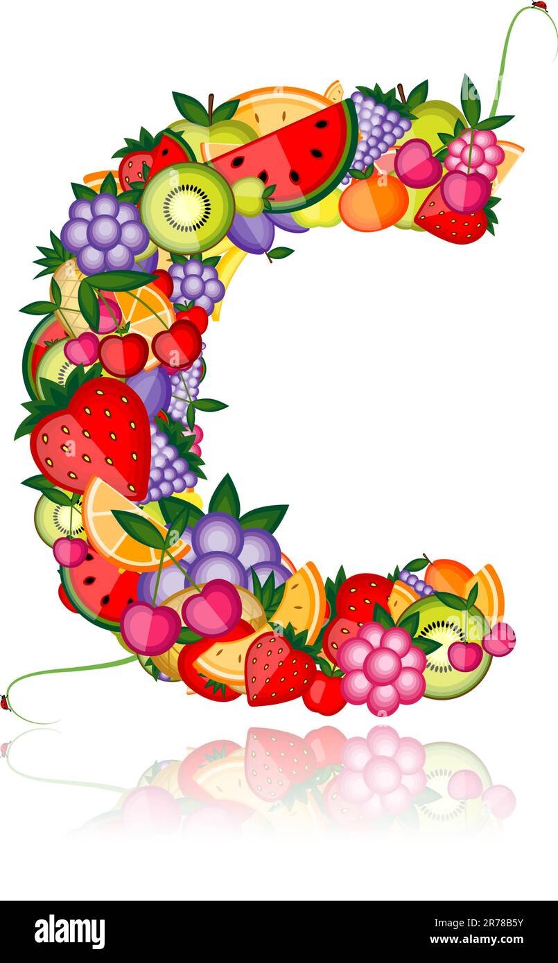 Fruit letter for your design. See others in my gallery Stock Vector ...