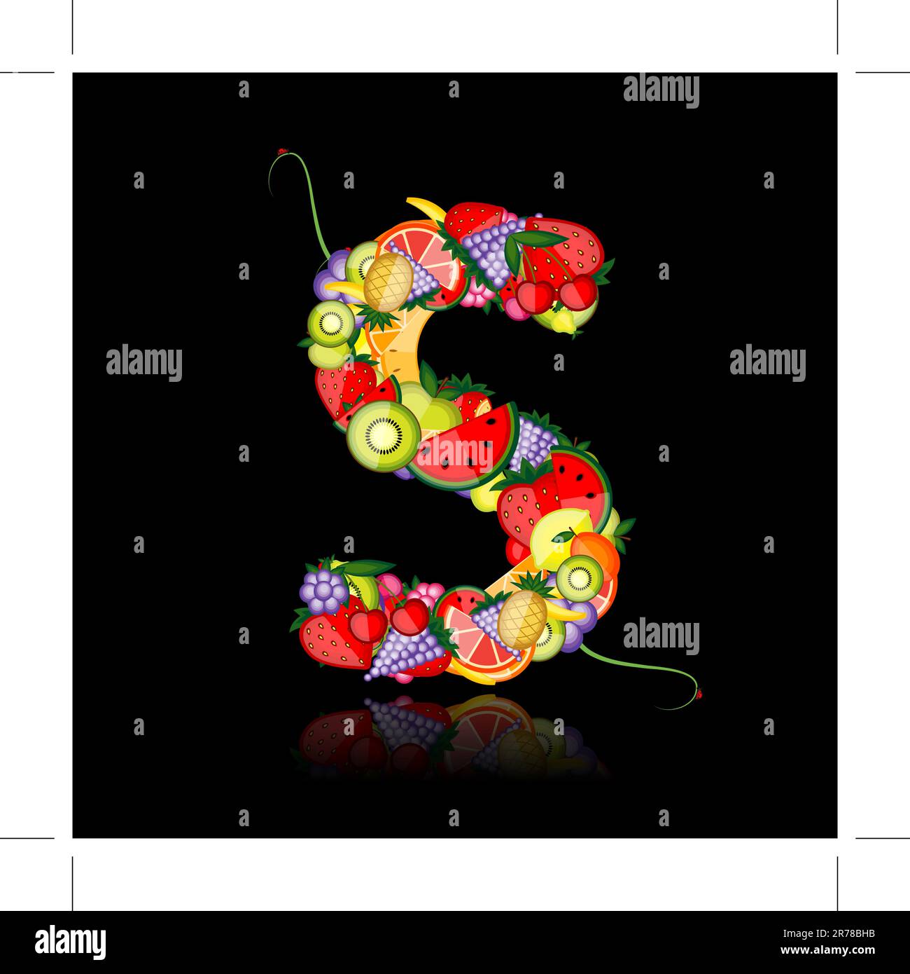 Fruit letter for your design. See others in my gallery Stock Vector ...