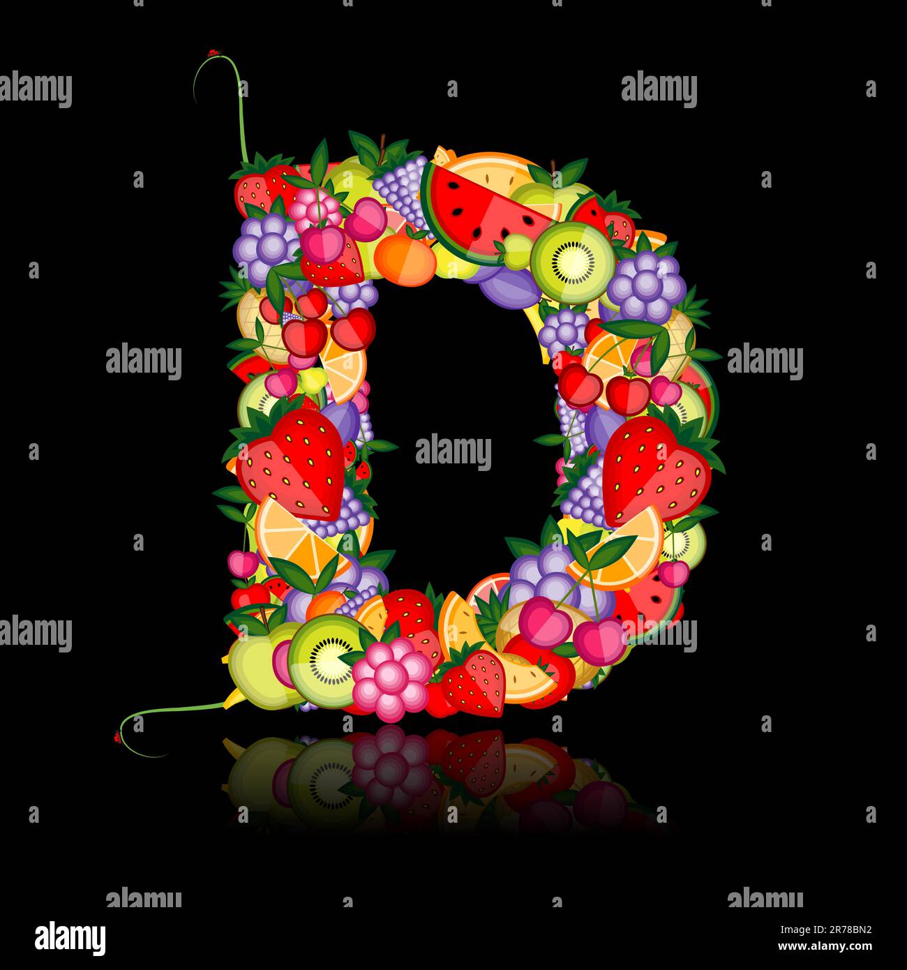 Fruit letter for your design. See others in my gallery Stock Vector ...
