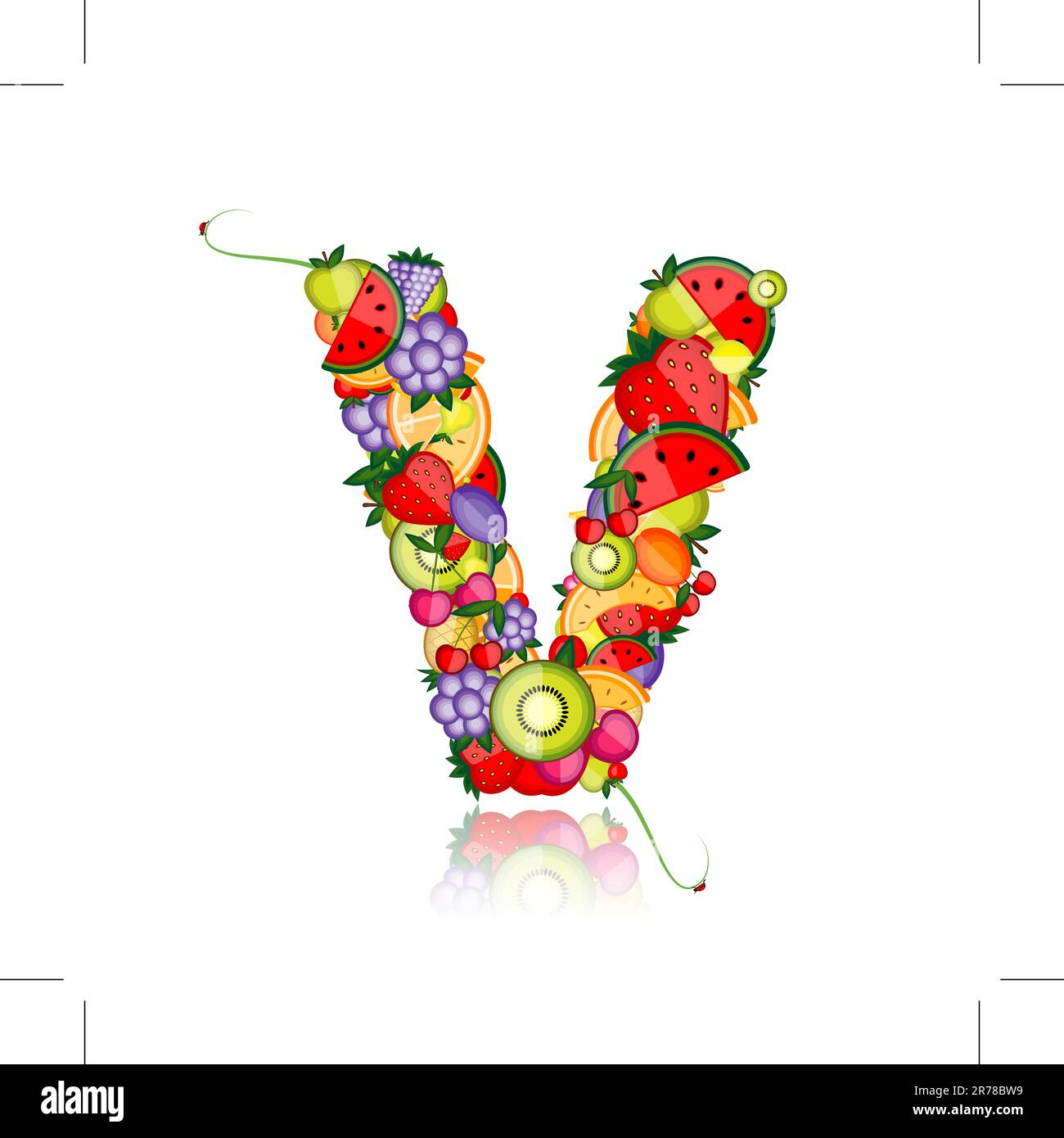 Fruit letter for your design. See others in my gallery Stock Vector ...