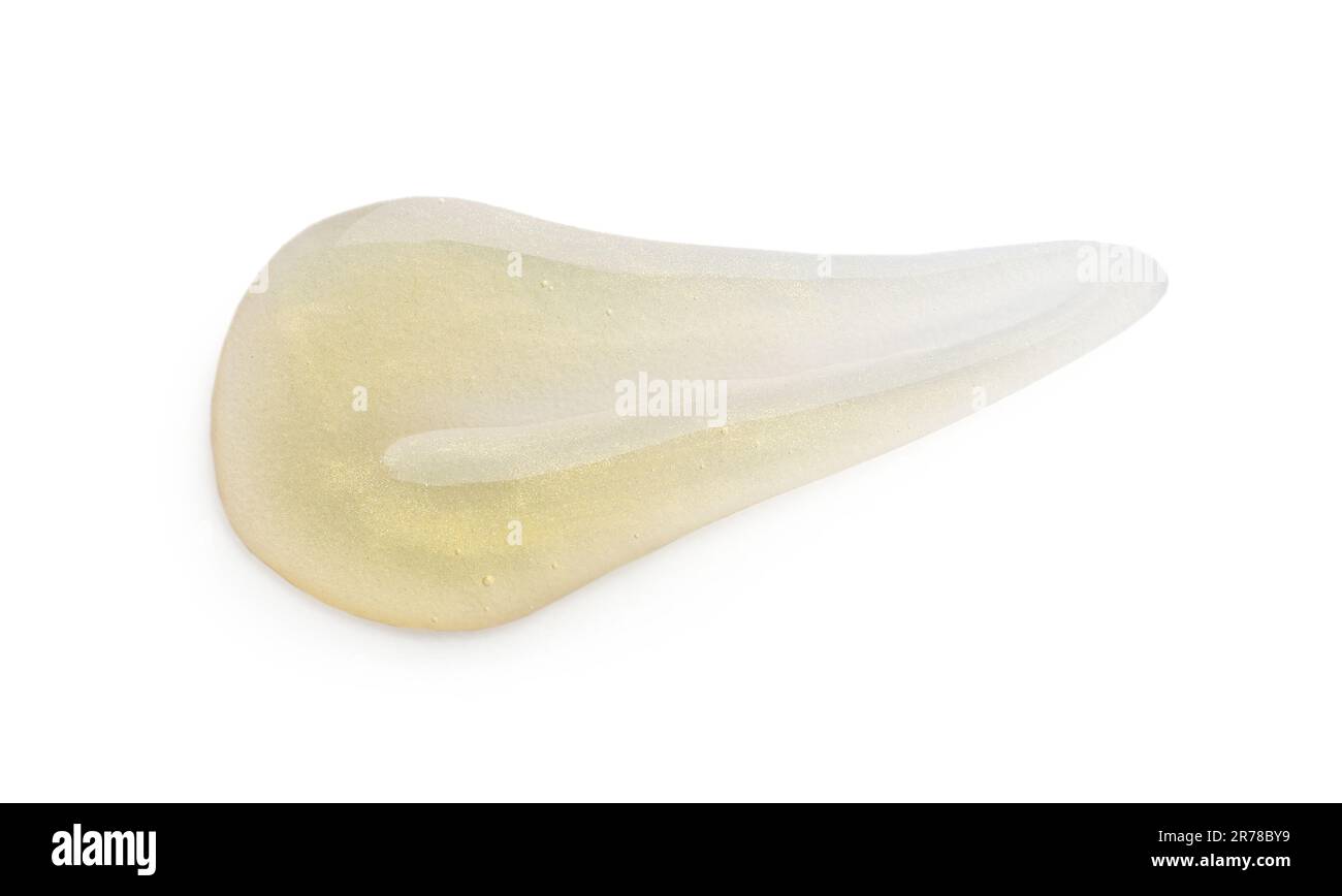 Sample of cosmetic gel isolated on white, top view Stock Photo - Alamy