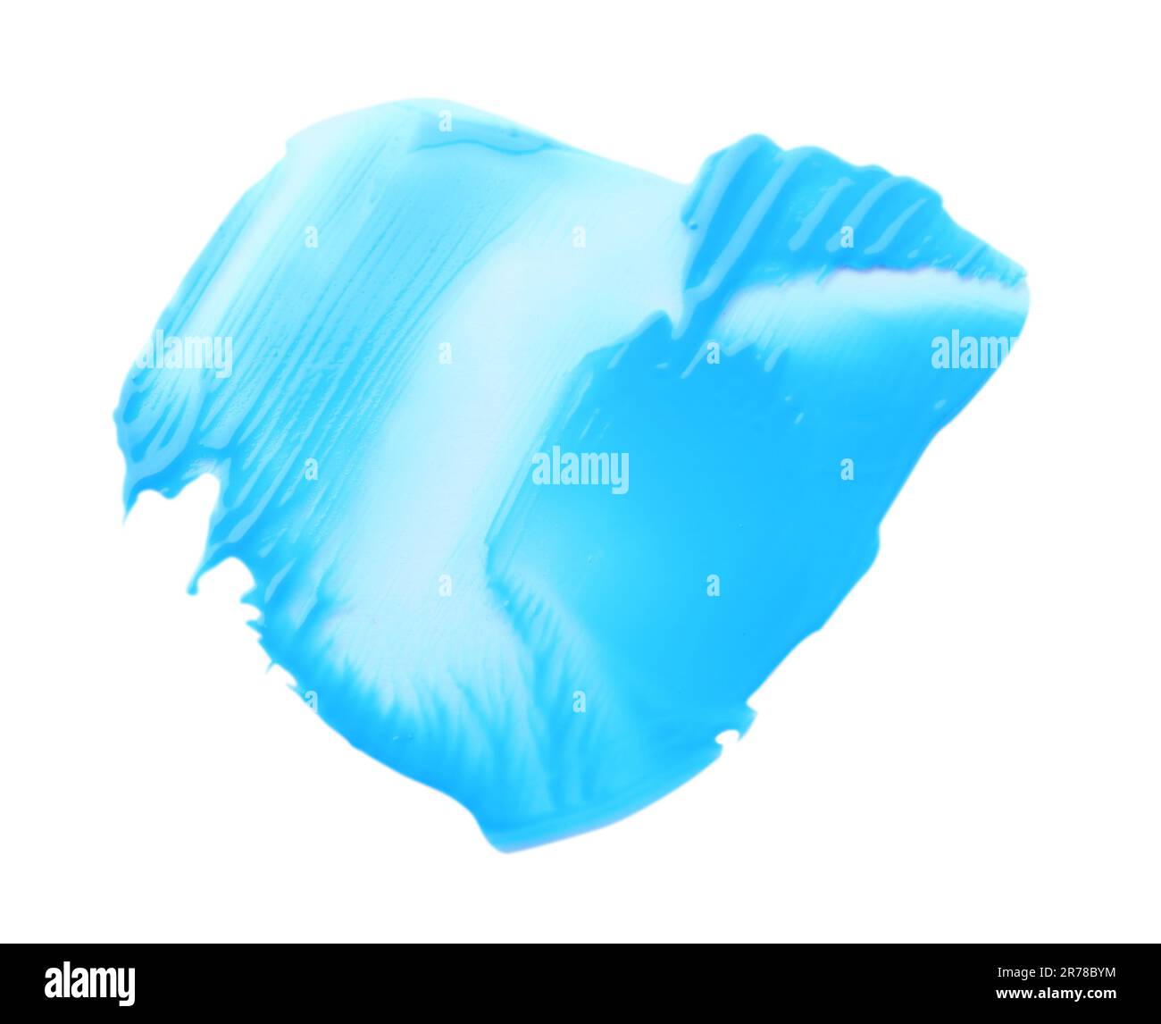 Light blue paint sample on white background, top view Stock Photo - Alamy