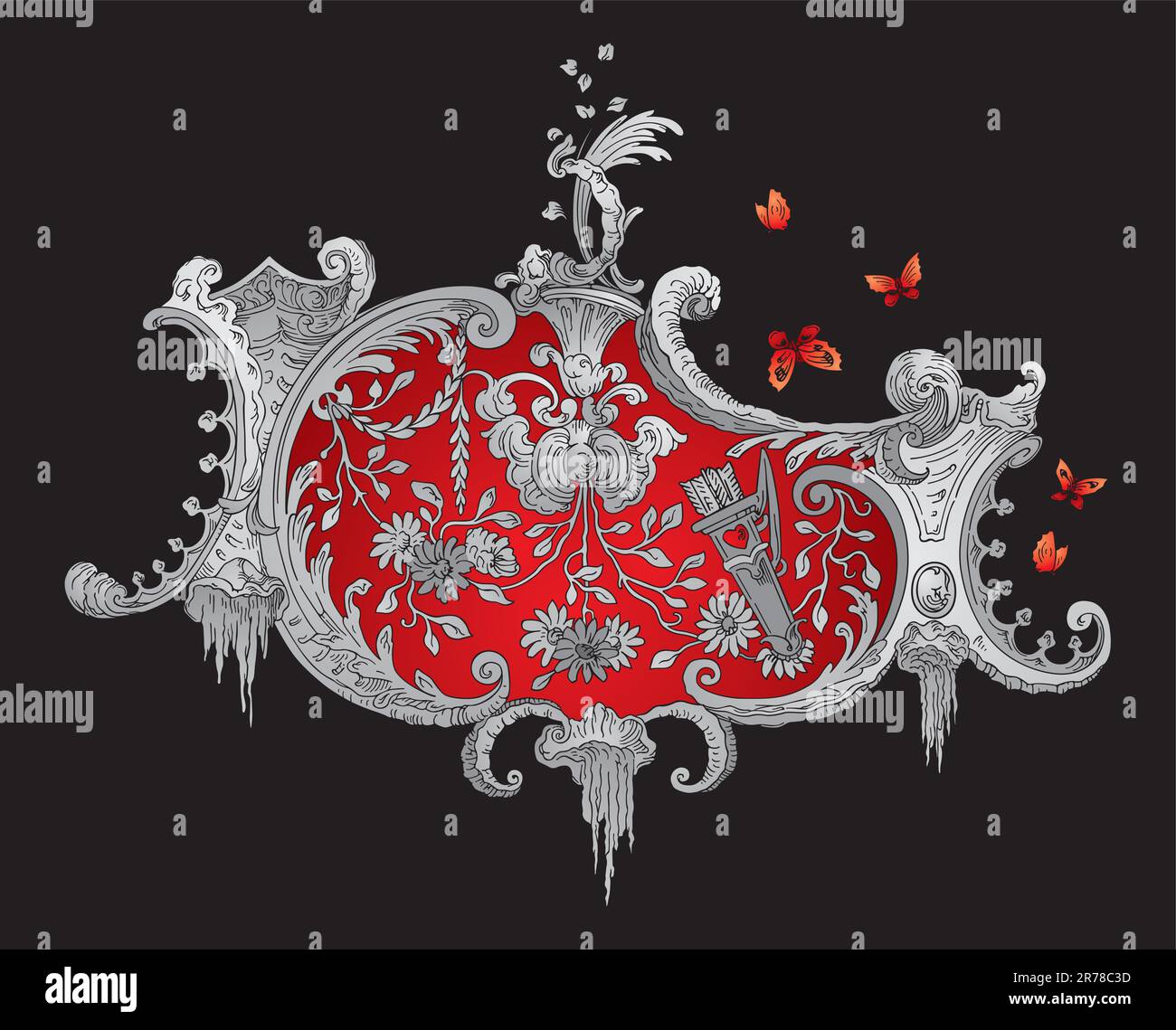 Red heart shield Stock Vector Images - Alamy