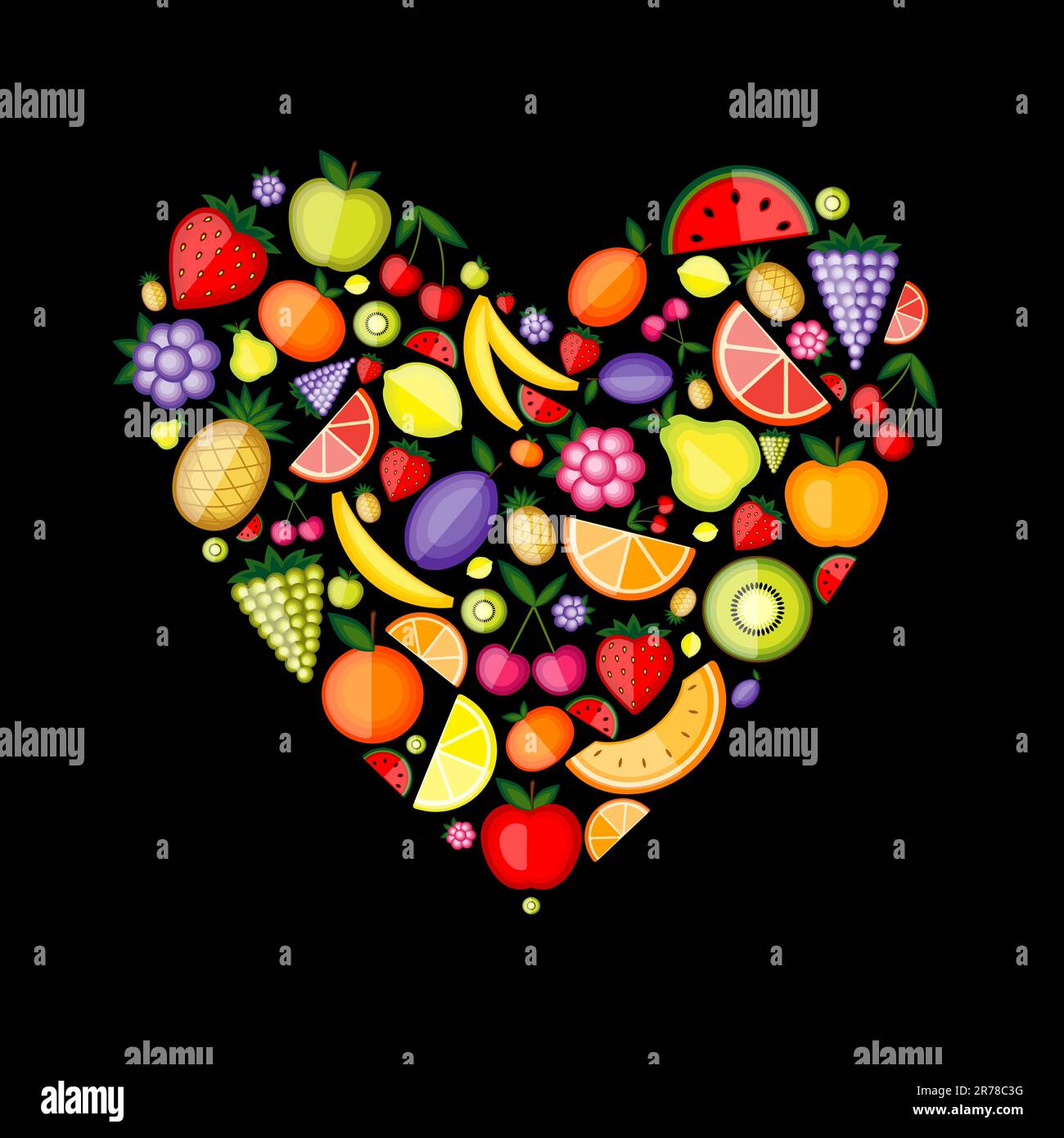 Blueberry heart shape Stock Vector Images - Alamy