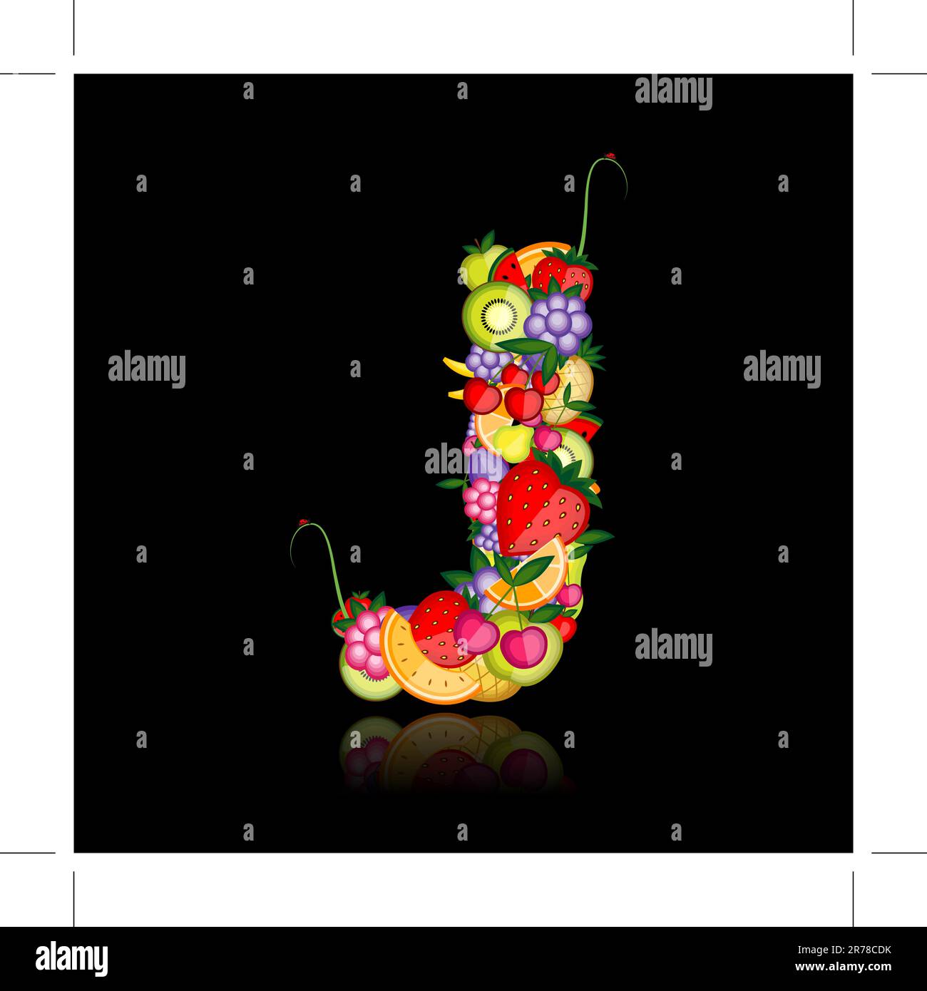 Fruit letter for your design. See others in my gallery Stock Vector ...