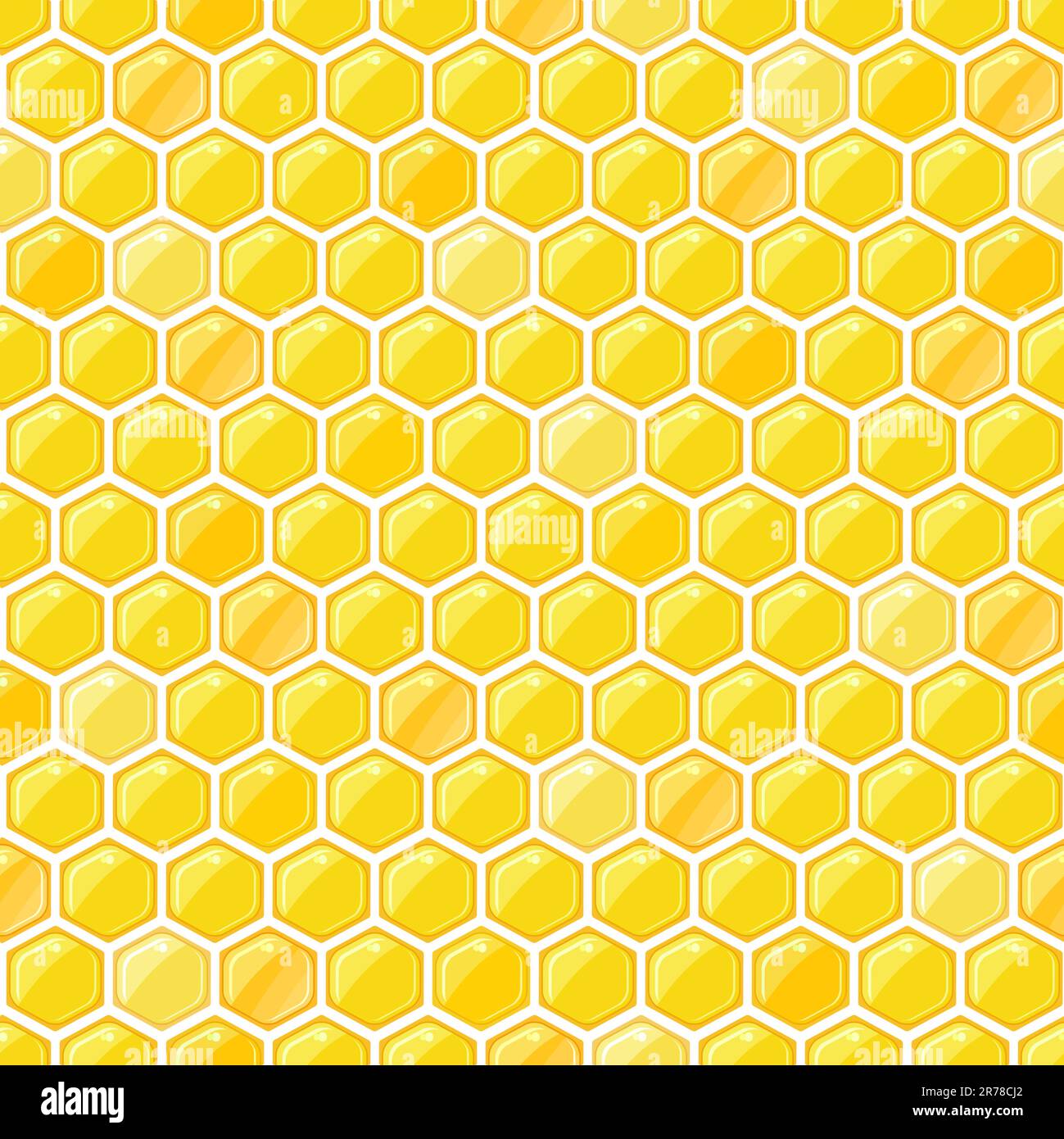 honeycomb seamless pattern on white background. Orange honey cells ...
