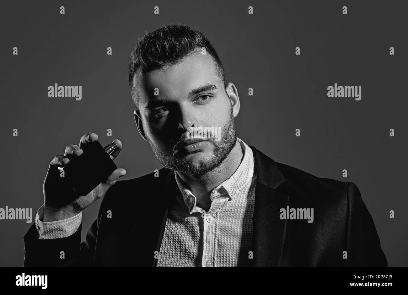 Mans perfume concept. Elegant man for perfume. Masculine perfume ...
