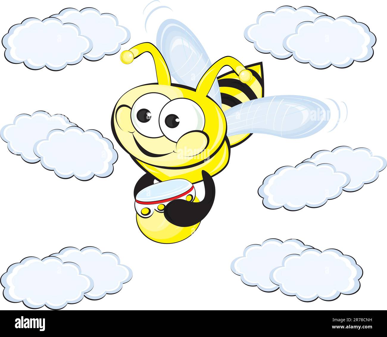 Worker bee Cartoon Character. Vector illustration Stock Vector Image ...