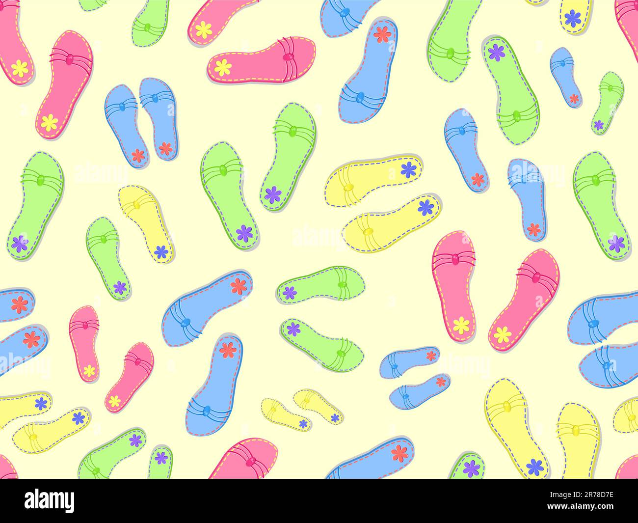summer beach slippers seamless pattern Stock Vector Image & Art - Alamy