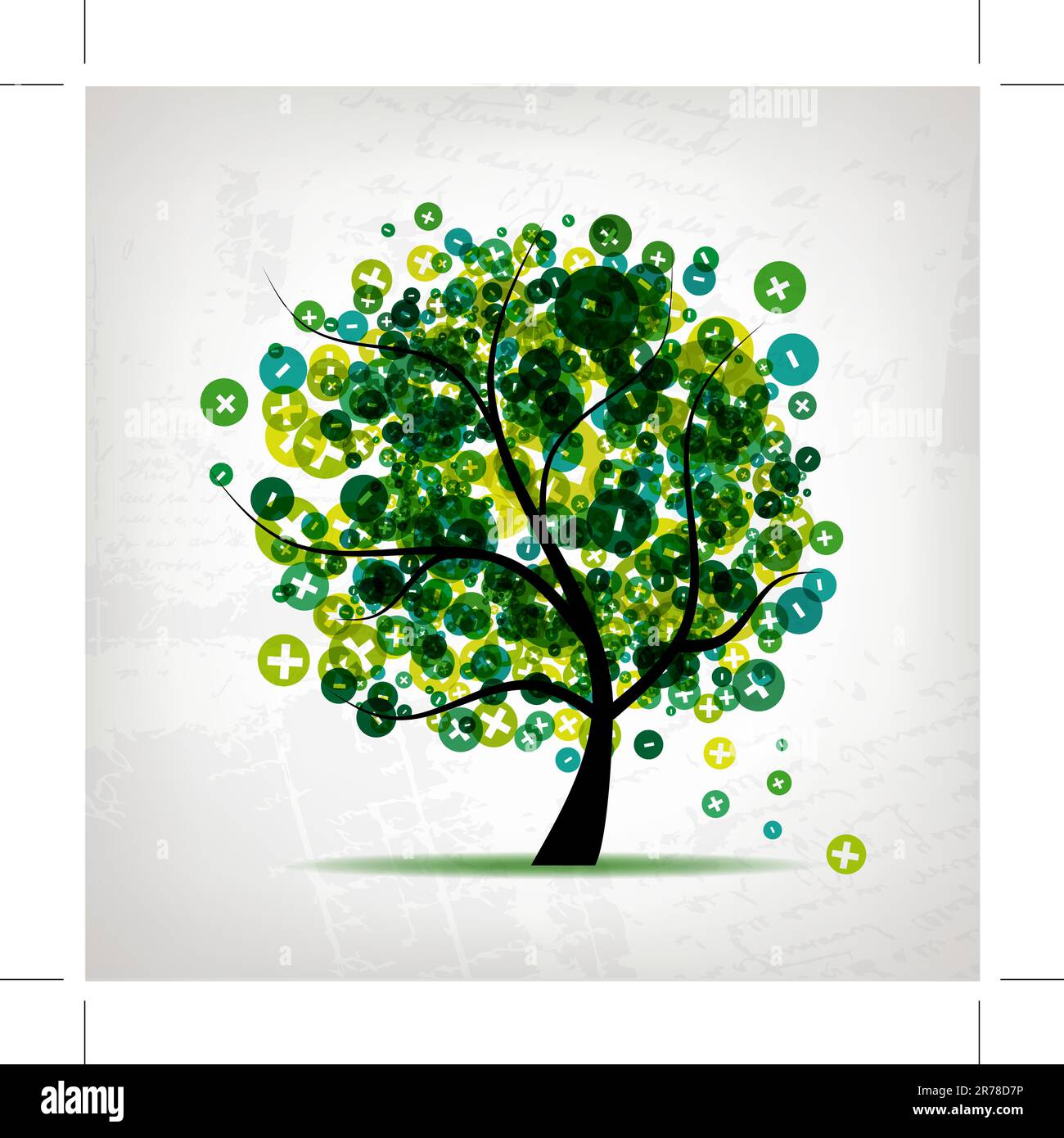 Art tree with signs of plus and minus for your design Stock Vector ...