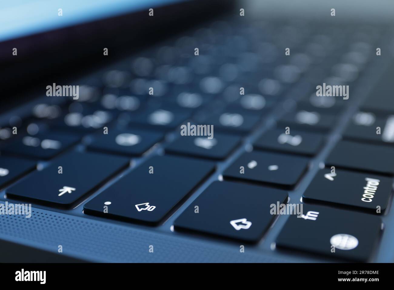 Keyboard of laptop, closeup view. Modern technology Stock Photo - Alamy