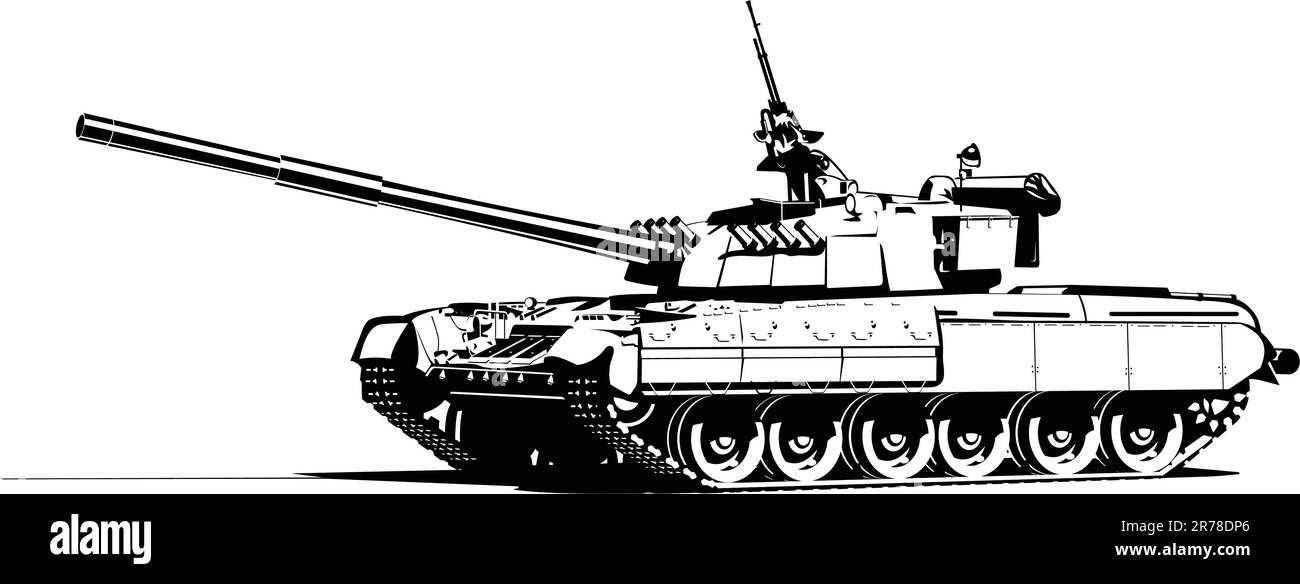 Vector color illustration of modern heavy tank Stock Vector Image & Art ...