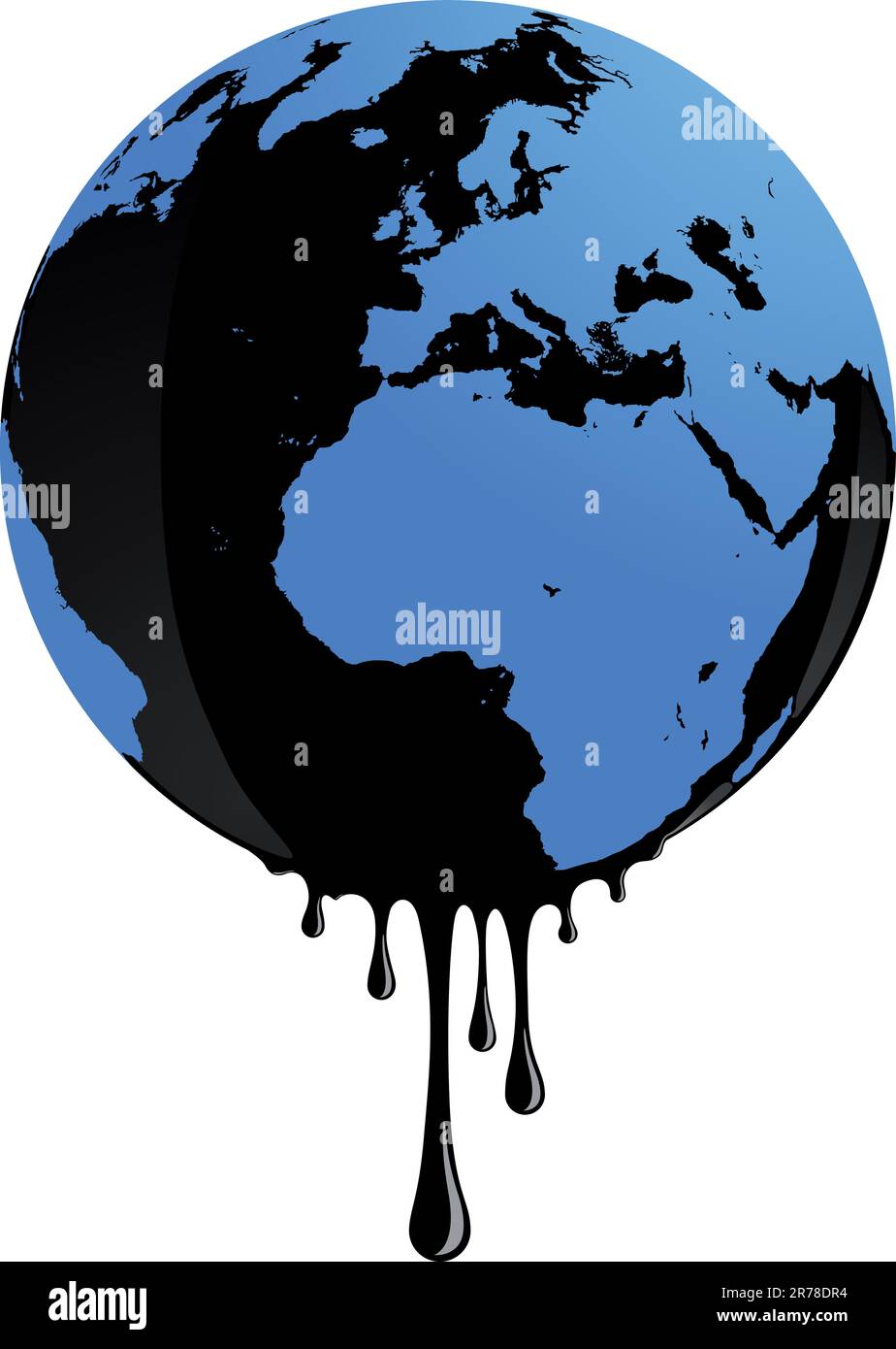 Earth globe represents oil pollution problems Stock Vector Image & Art ...