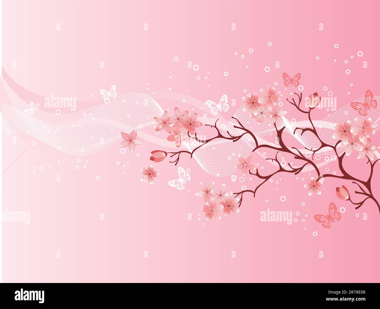 Cherry blossom tree full Stock Vector Images - Alamy