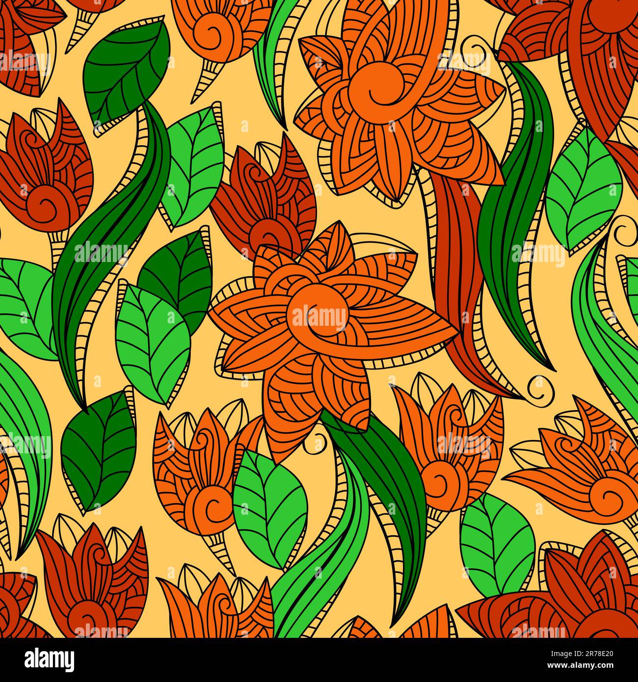 vector background with abstract flowers, clipping masks Stock Vector ...