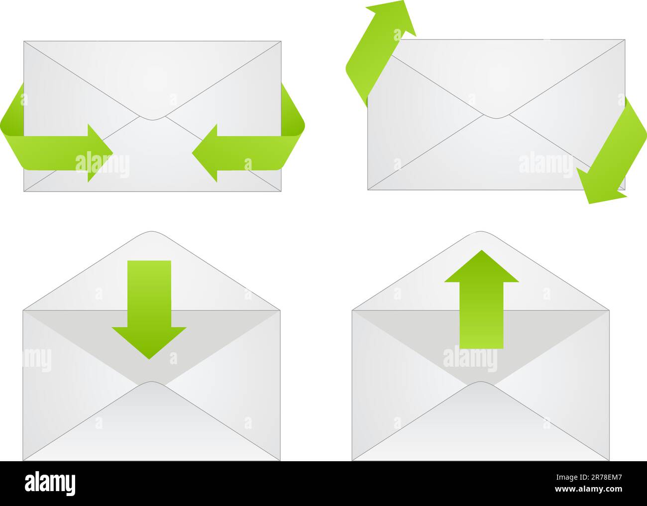 Gray envelope icons isolated on a white background Stock Vector Image ...