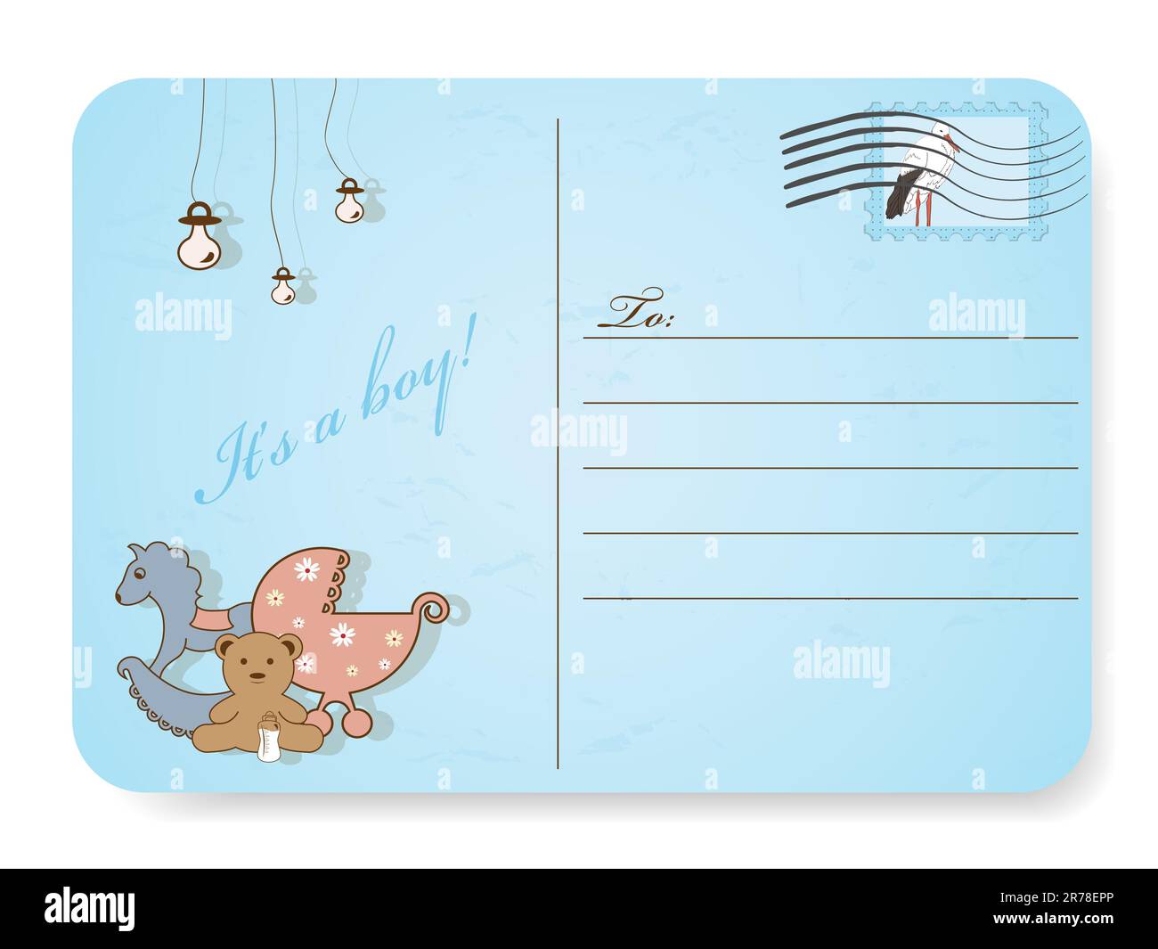 Vector postcard for baby boy shower Stock Vector Image & Art - Alamy
