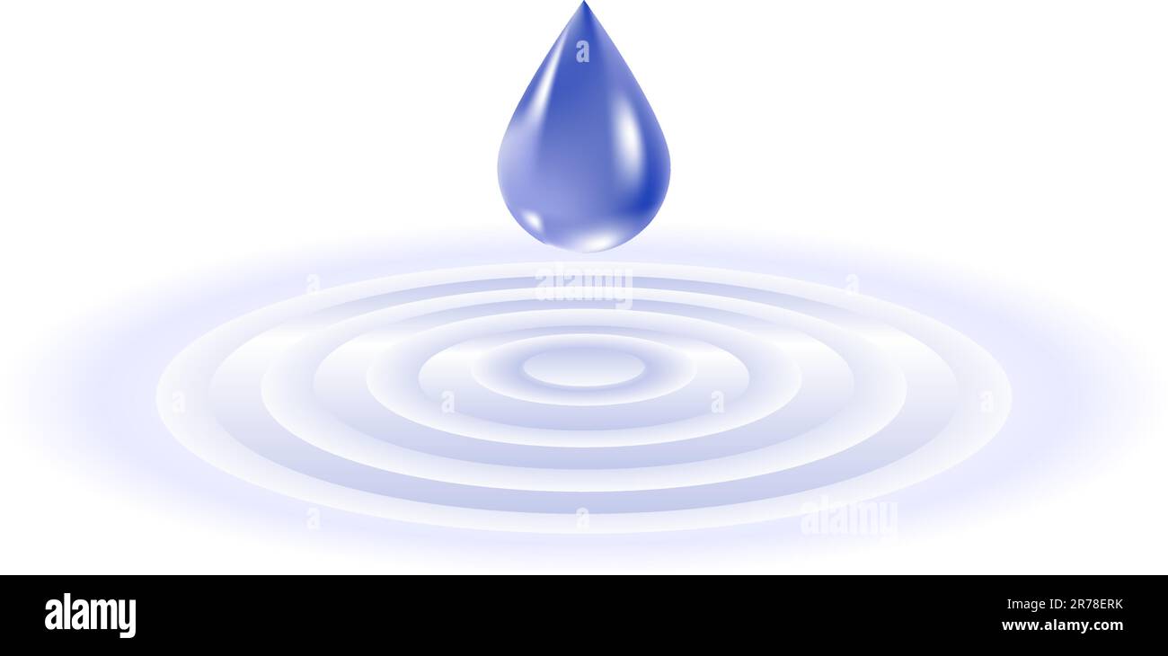 Water drop falling. Illustration on white background Stock Vector Image ...