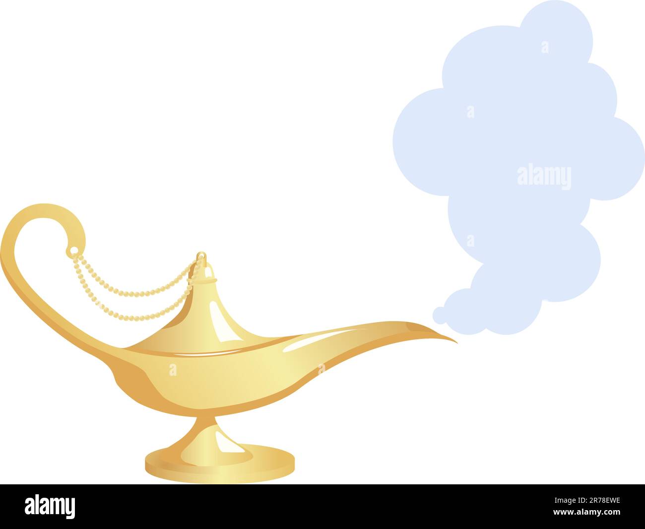Gold magic lamp on white background. Vector illustration Stock Vector ...