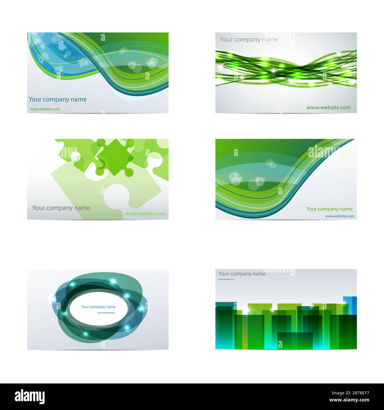 Vector set with different green business cards Stock Vector Image & Art ...