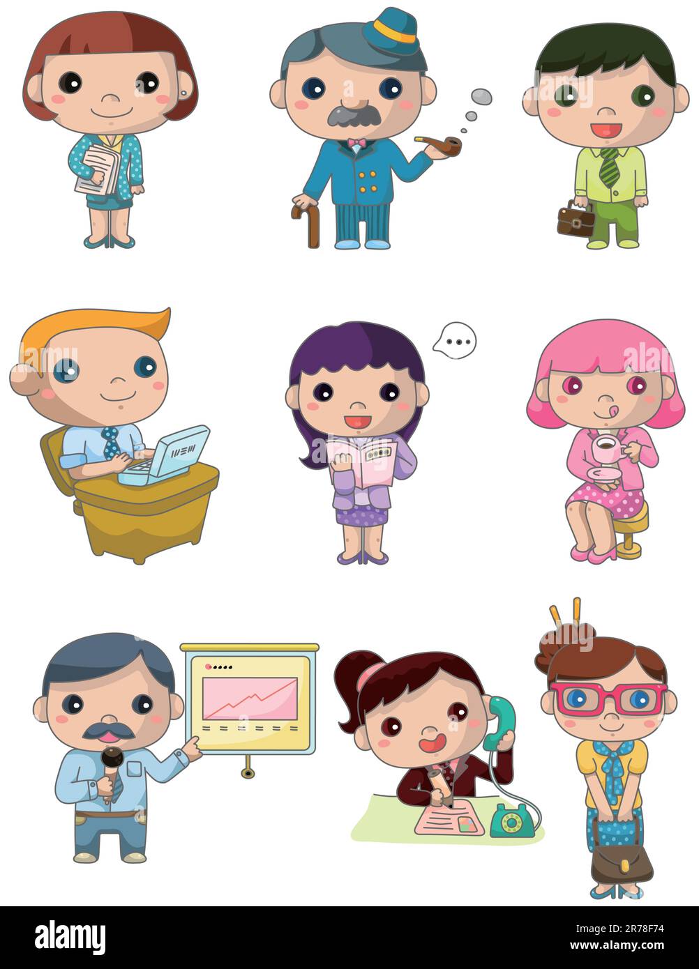 cartoon office worker icon Stock Vector Image & Art - Alamy