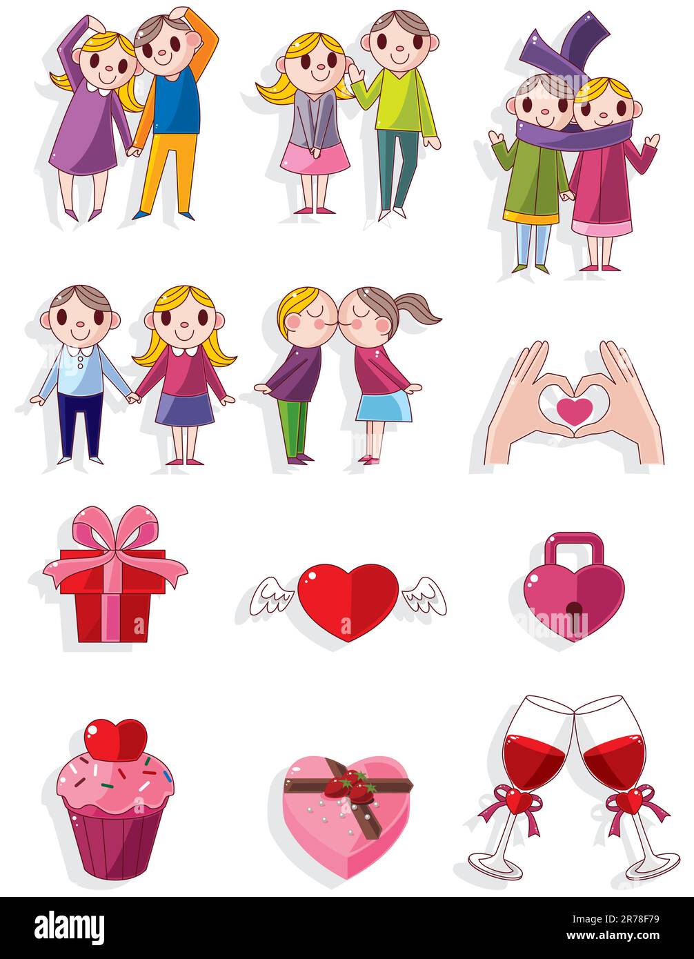 Cartoon valentine hi-res stock photography and images - Alamy