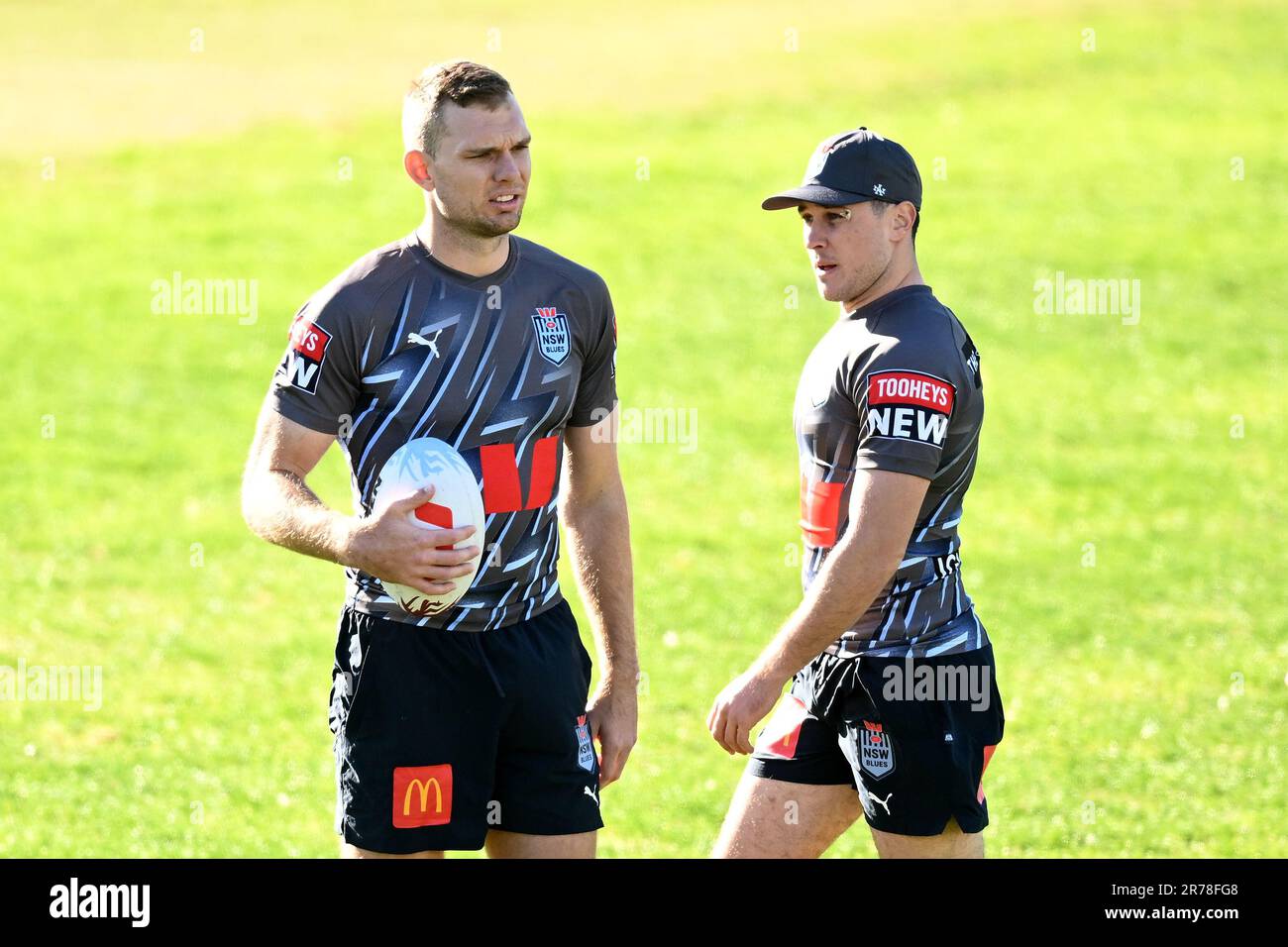 Sydney, Australia. 14th June, 2023. Tom Trbojevic (left) and Mitch ...