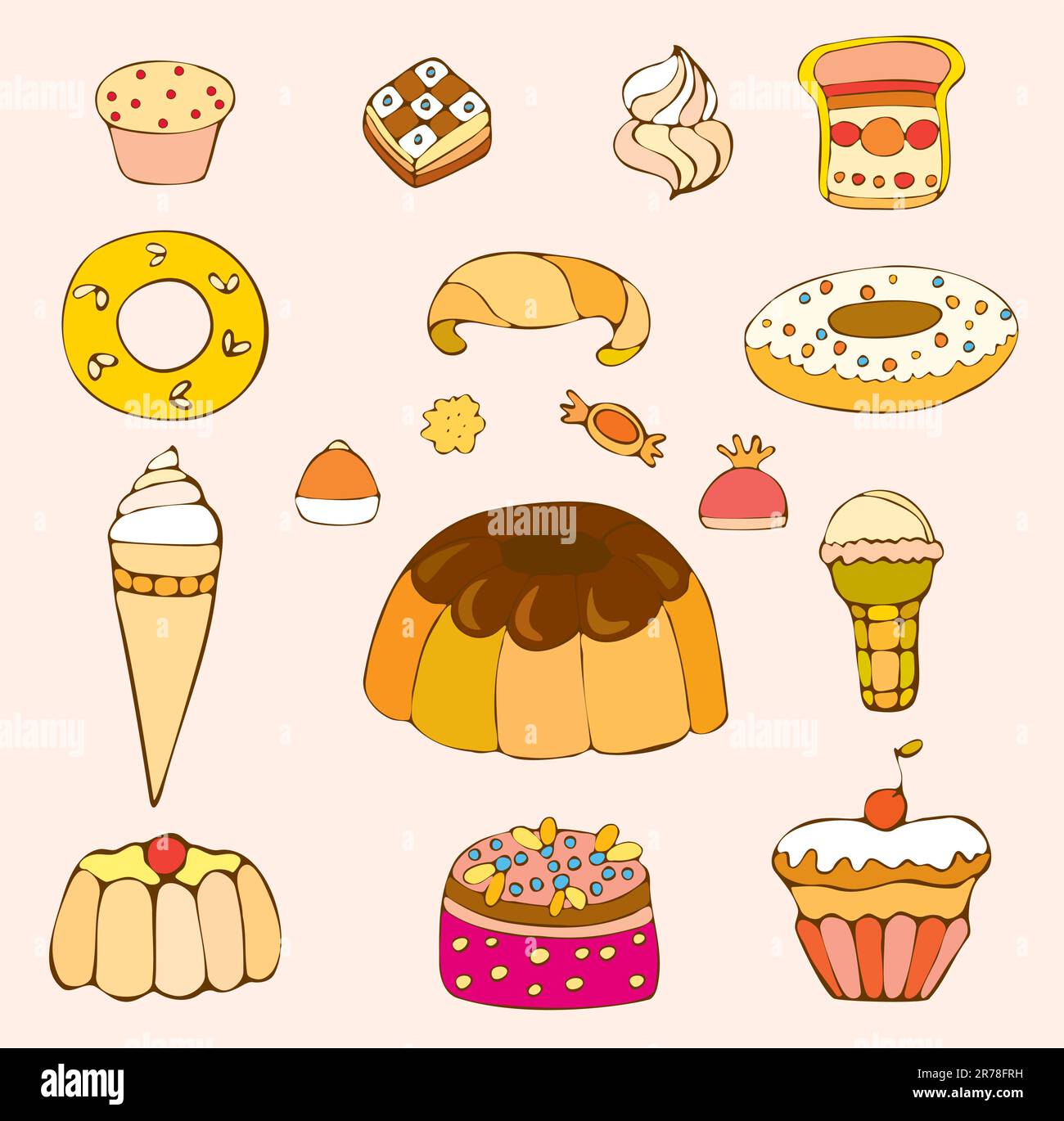 Set of vector sweets Stock Vector Image & Art - Alamy