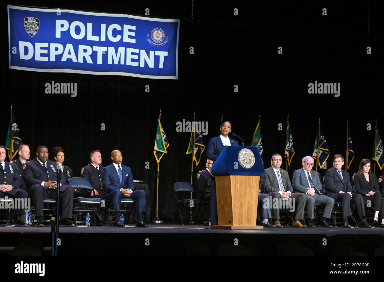 JUNE 12th 2023: Keechant Sewell announces her resignation as NYPD police commissioner for The ...