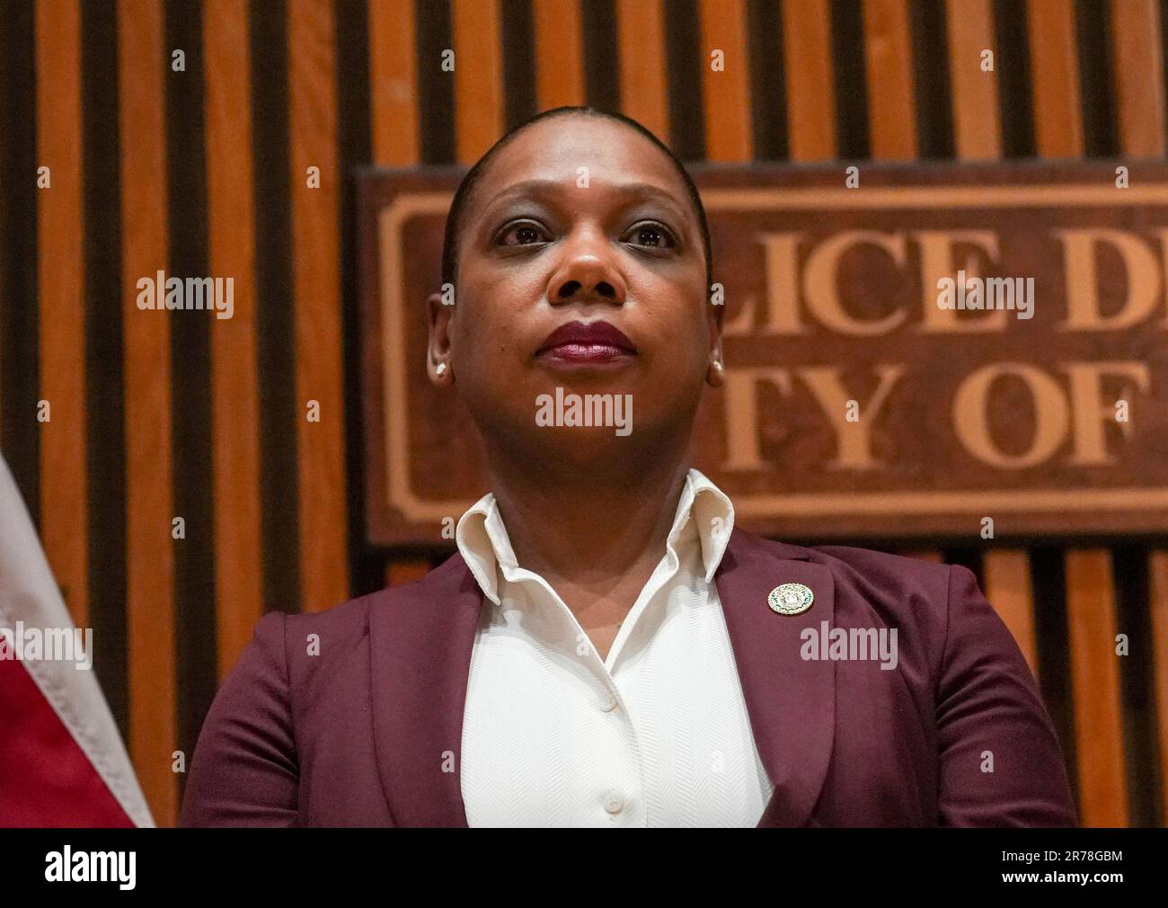 JUNE 12th 2023: Keechant Sewell announces her resignation as NYPD police commissioner for The ...