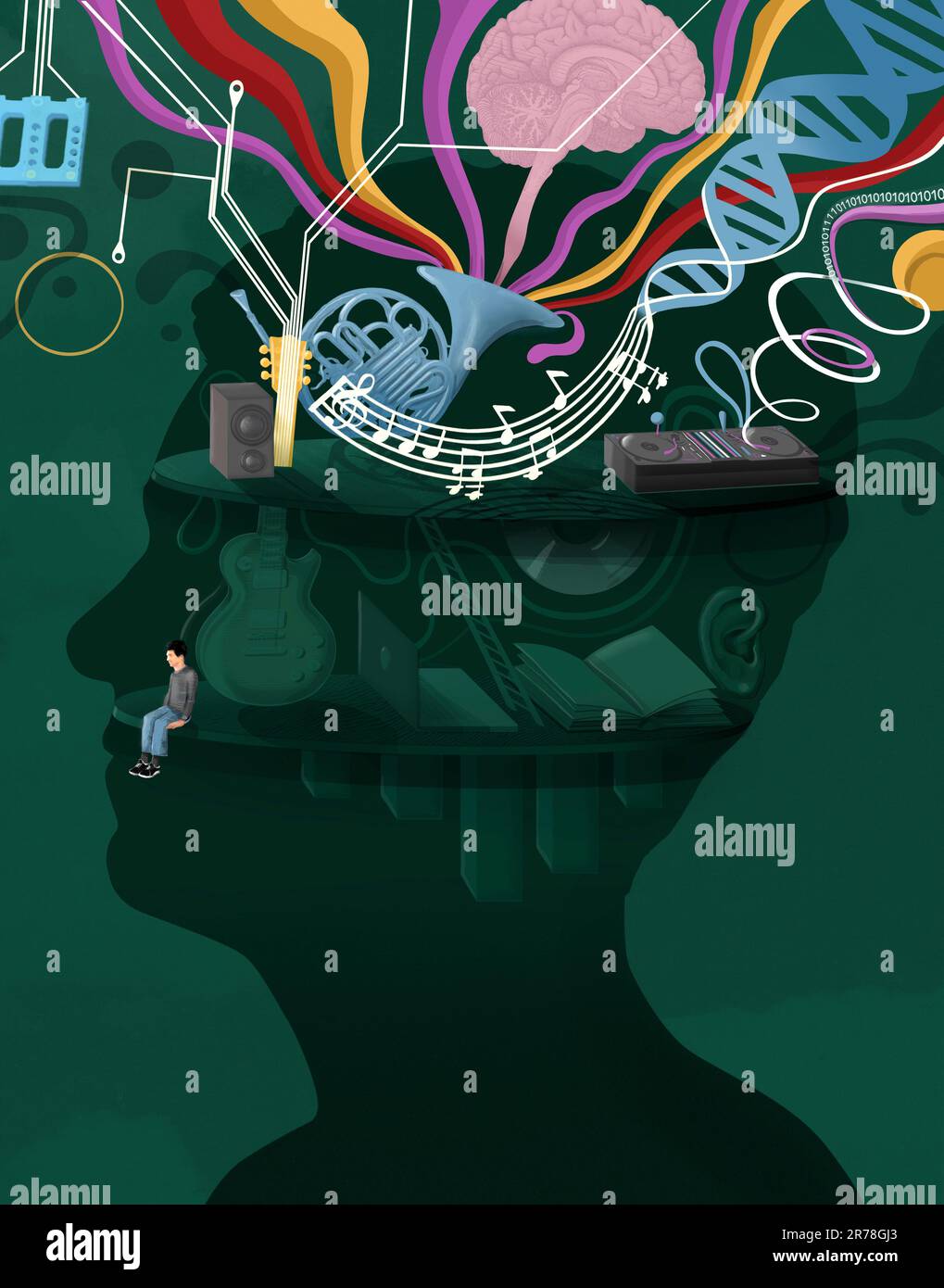 Conceptual illustration showing a student imagination Stock Photo - Alamy