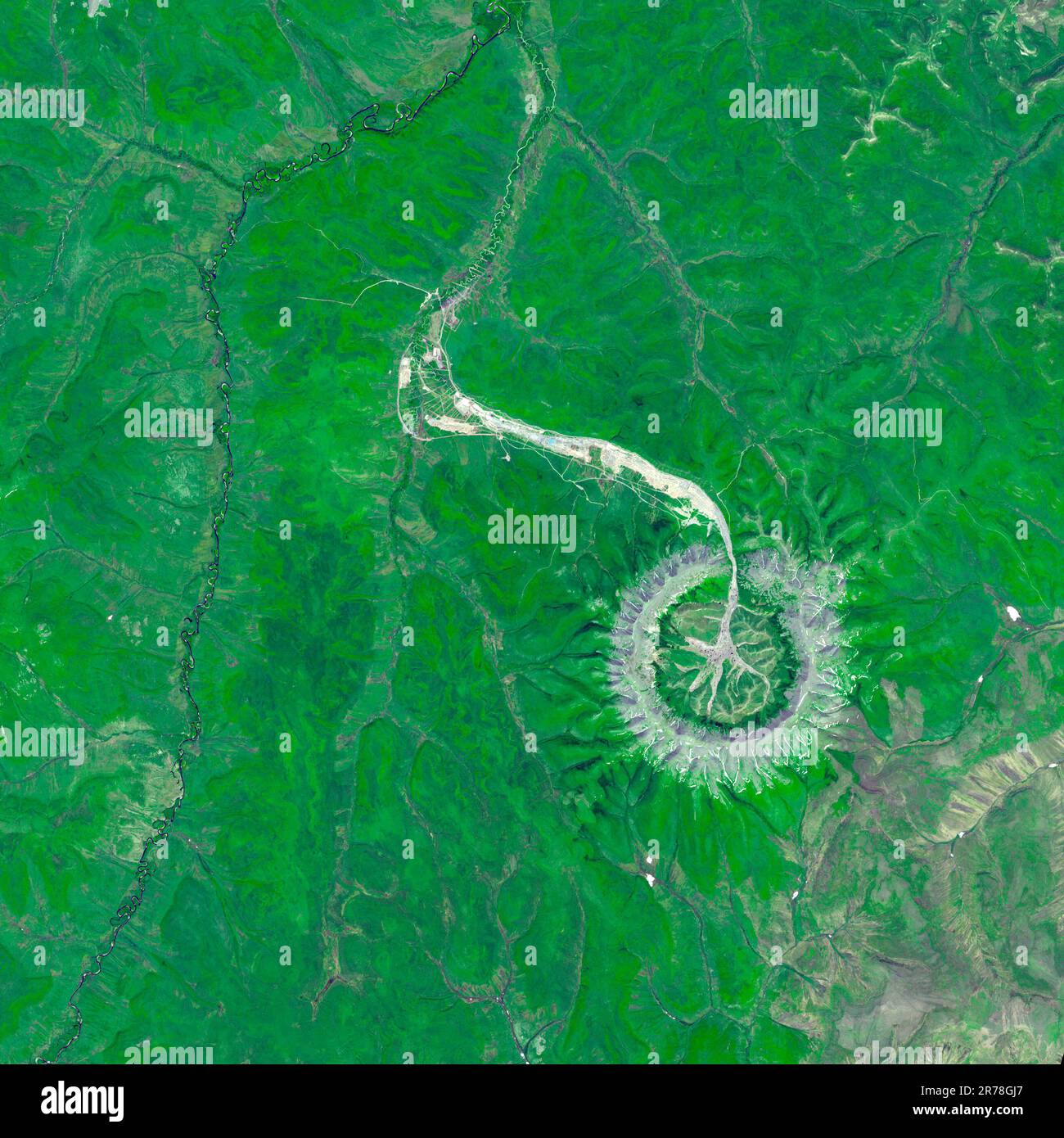 Kondyor Massif, Khabarovsk Krai, Russia, composite satellite image ...