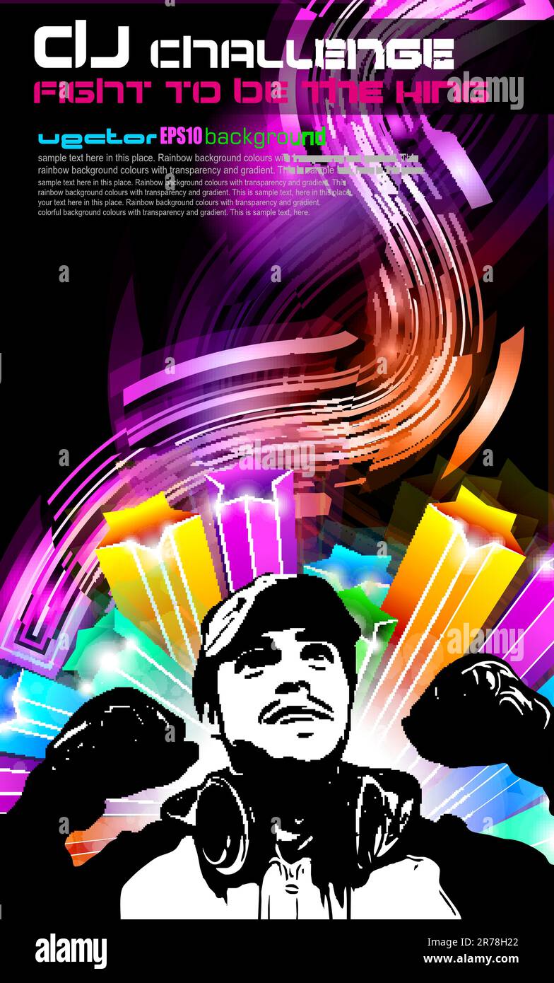 Alternative Discoteque Music Flyer with Attractive Rainbow Colours ...