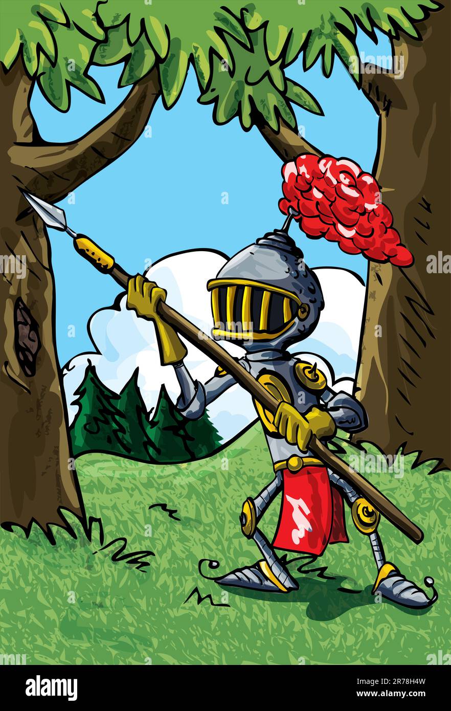Forest knight illustration hi-res stock photography and images - Alamy